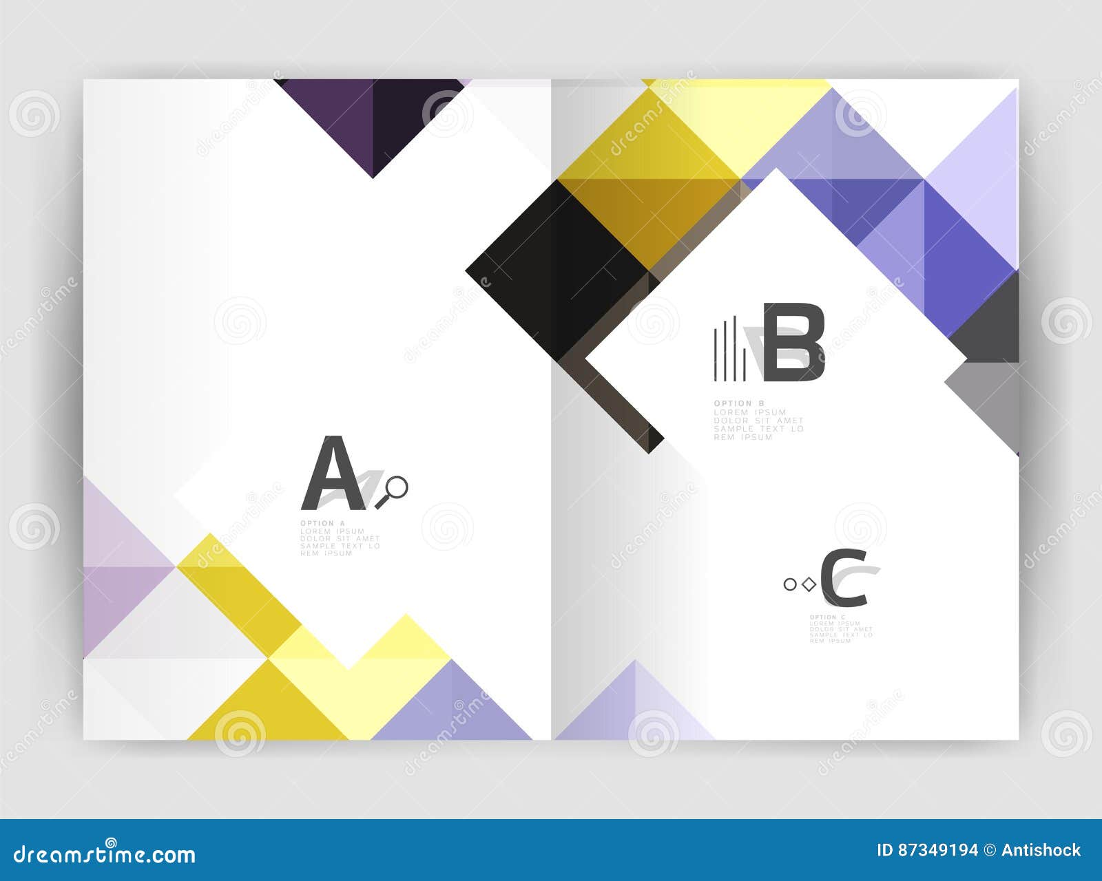 Square Annual Report Brochure A4 Print Template Stock Illustration ...
