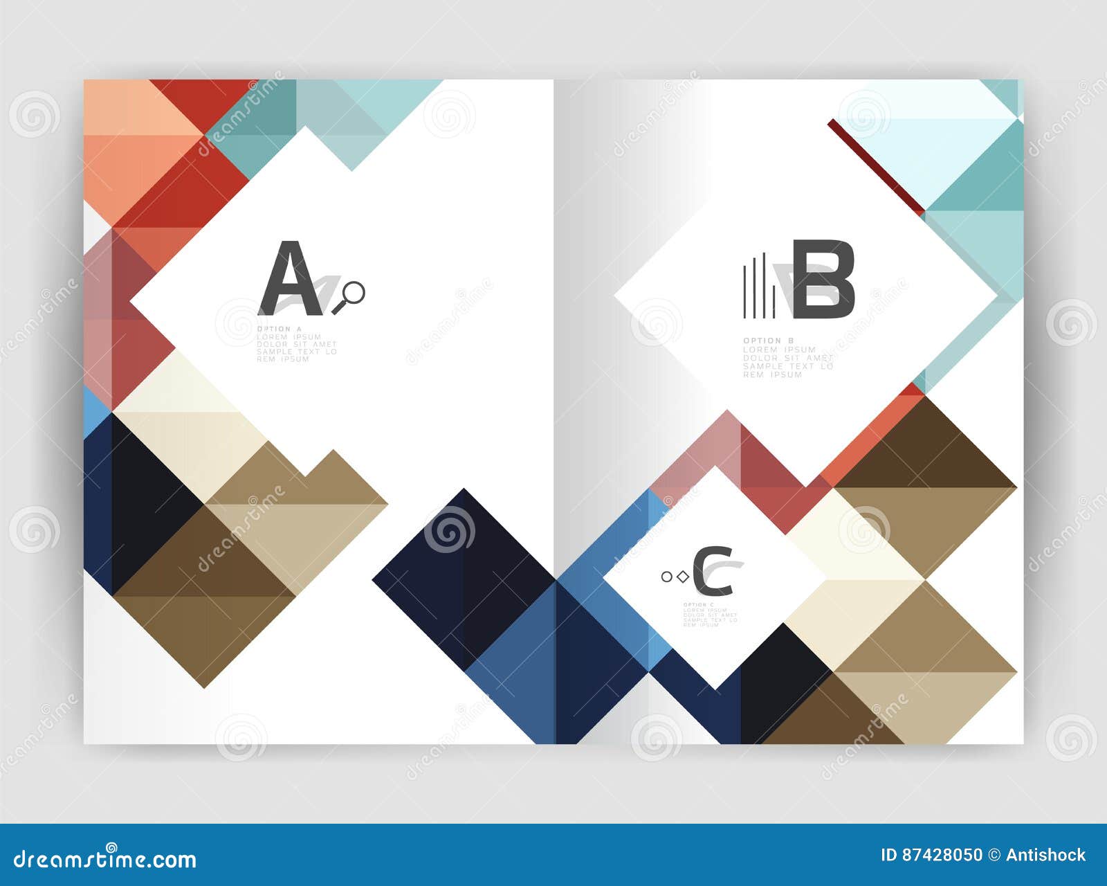 Square Annual Report Brochure A4 Print Template Stock Illustration ...