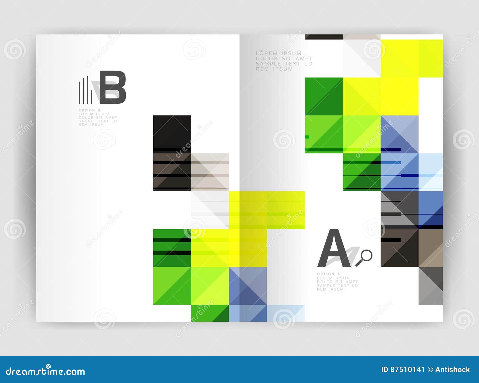 Square Annual Report Brochure A4 Print Template Stock Vector ...