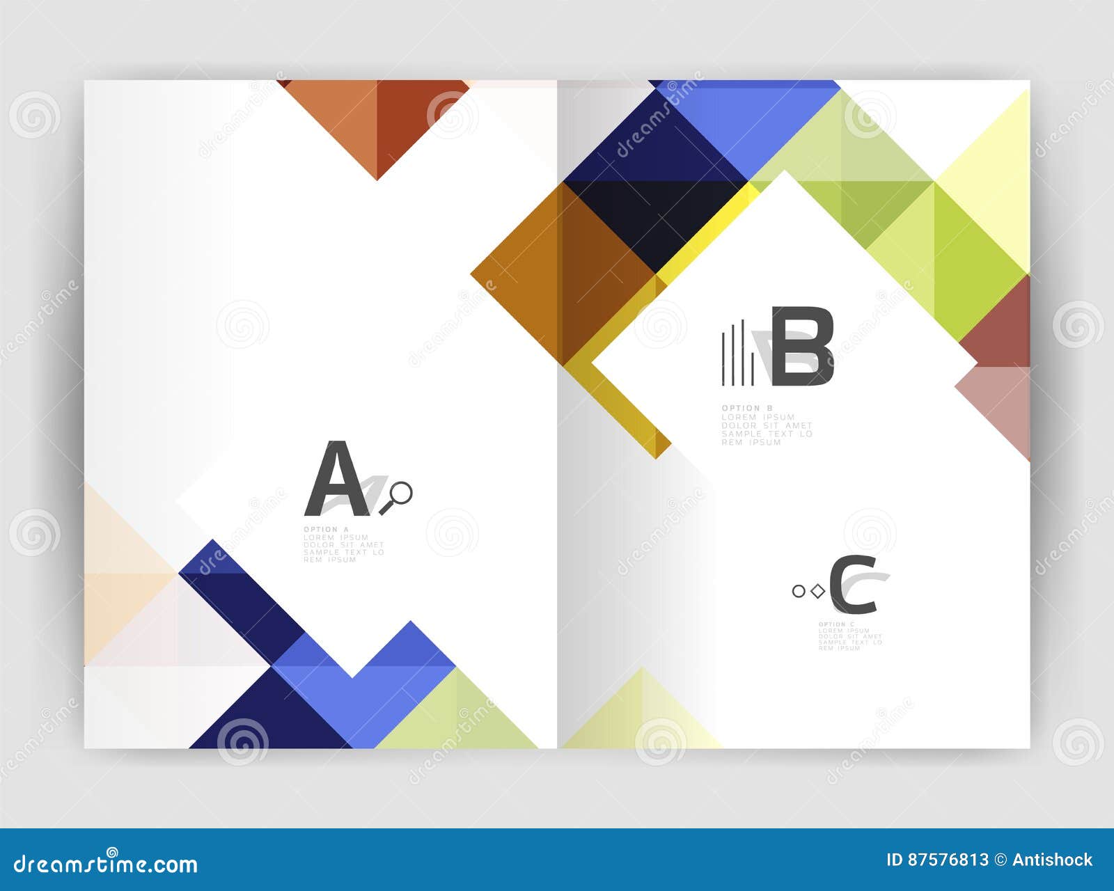 Square Annual Report Brochure A4 Print Template Stock Vector ...