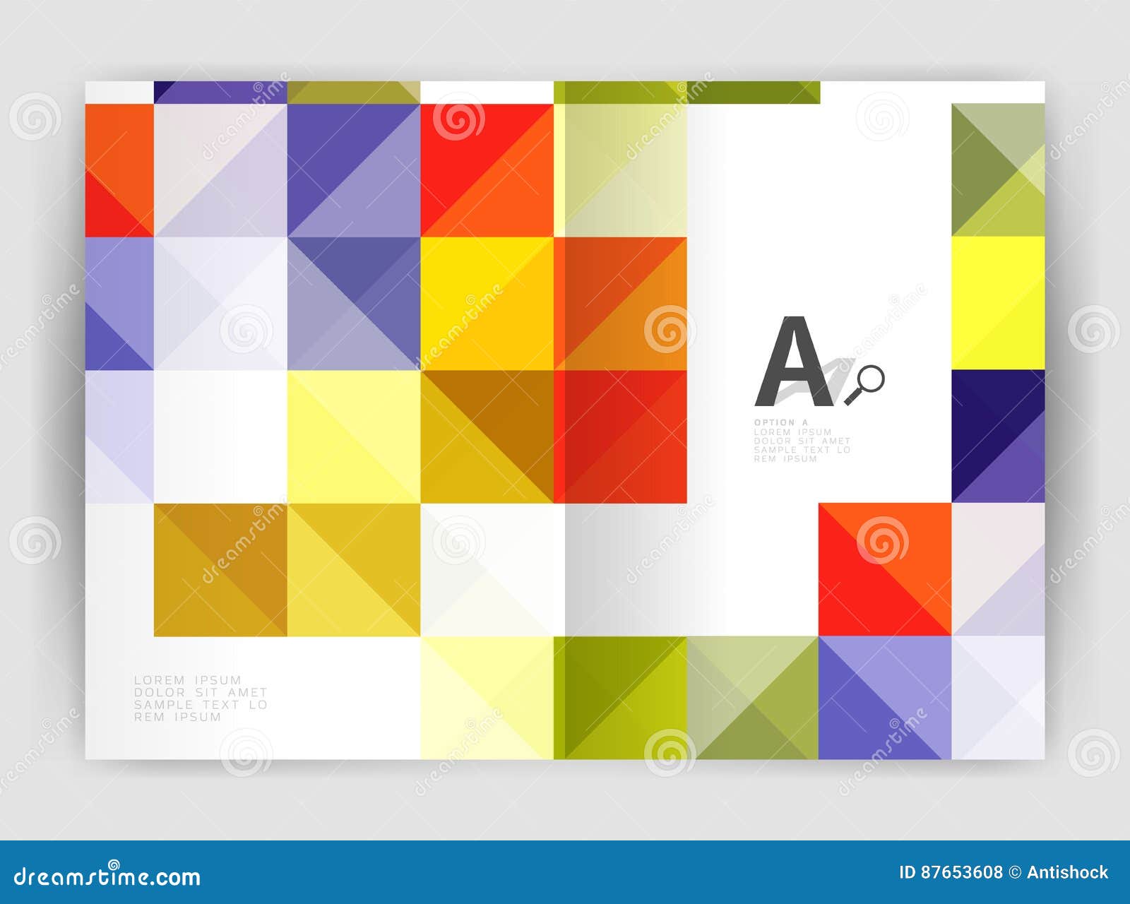 Square Annual Report Brochure A4 Print Template Stock Illustration ...