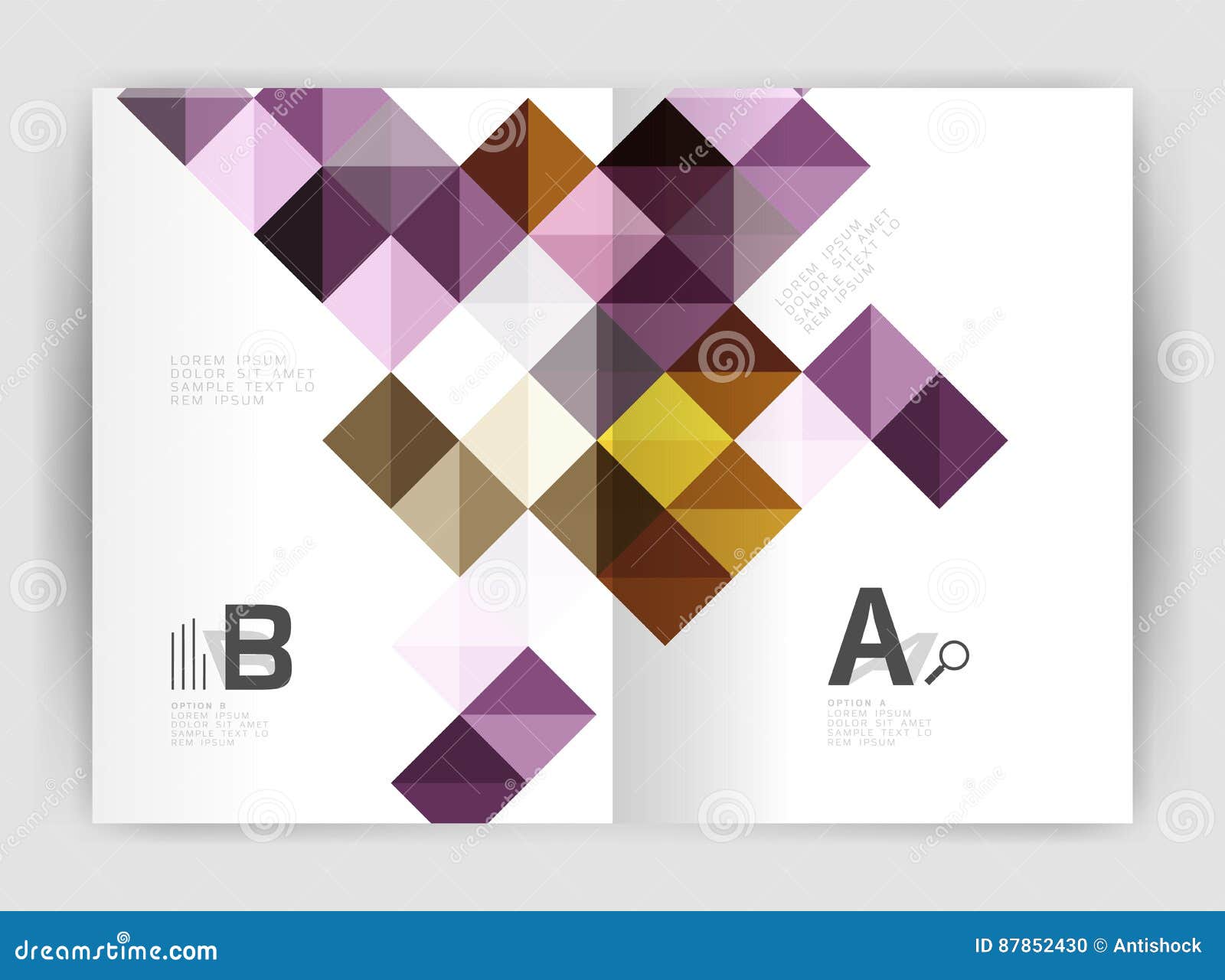 Square Annual Report Brochure A4 Print Template Stock Illustration ...