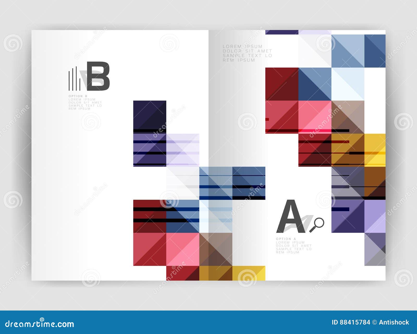 Square Annual Report Brochure A4 Print Template Stock Illustration ...