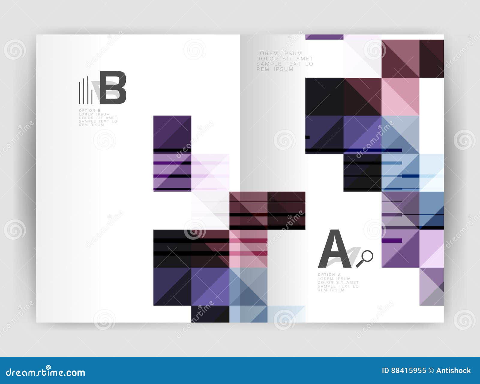 Square Annual Report Brochure A4 Print Template Stock Illustration ...