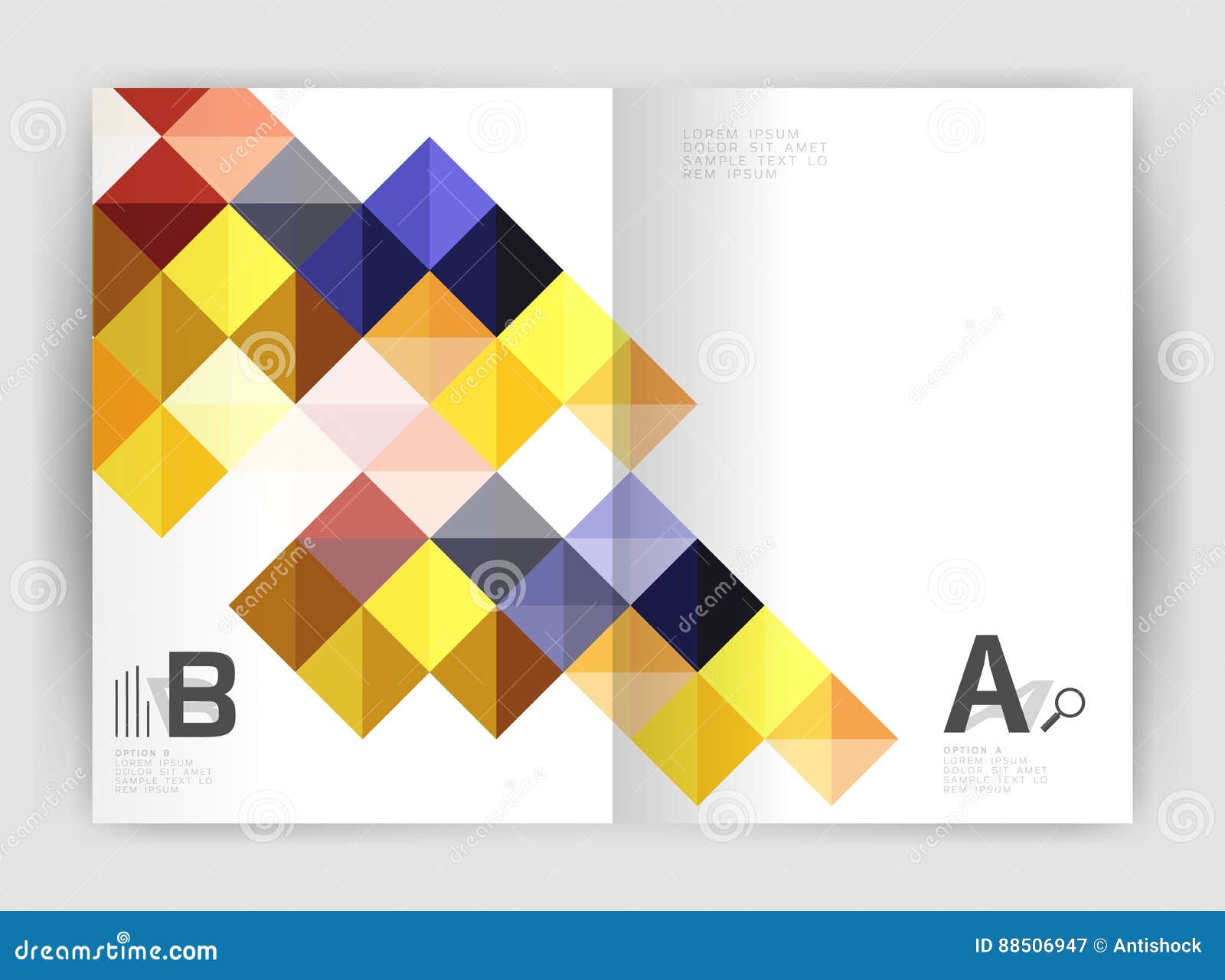 Square Annual Report Brochure A4 Print Template Stock Illustration ...