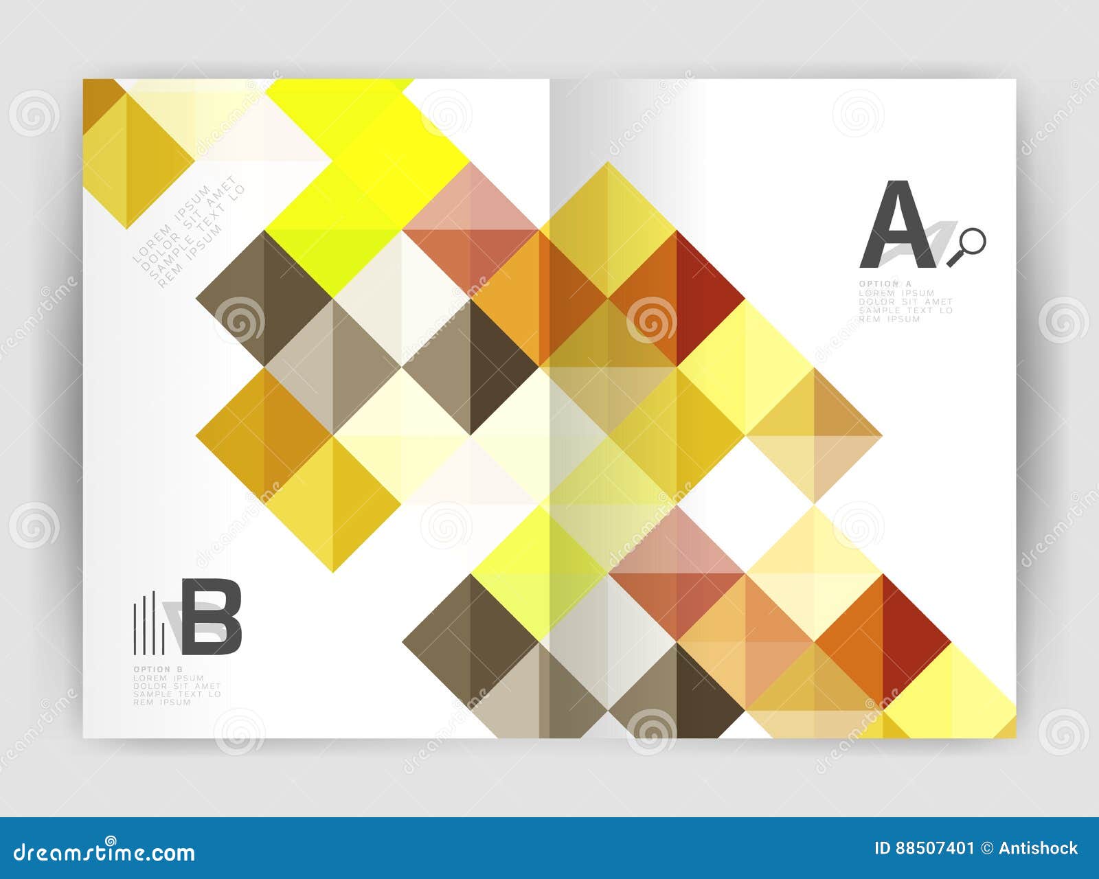 Square Annual Report Brochure A4 Print Template Stock Illustration ...