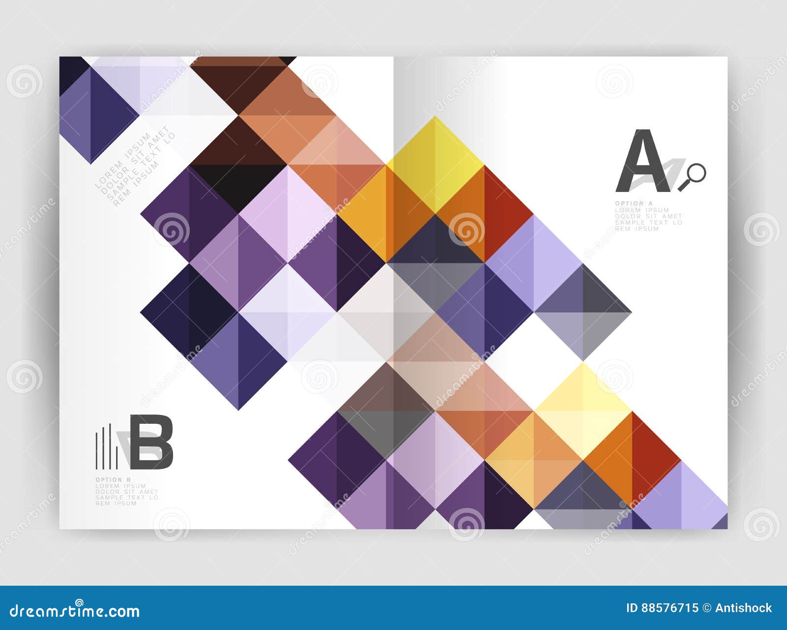 Square Annual Report Brochure A4 Print Template Stock Illustration ...