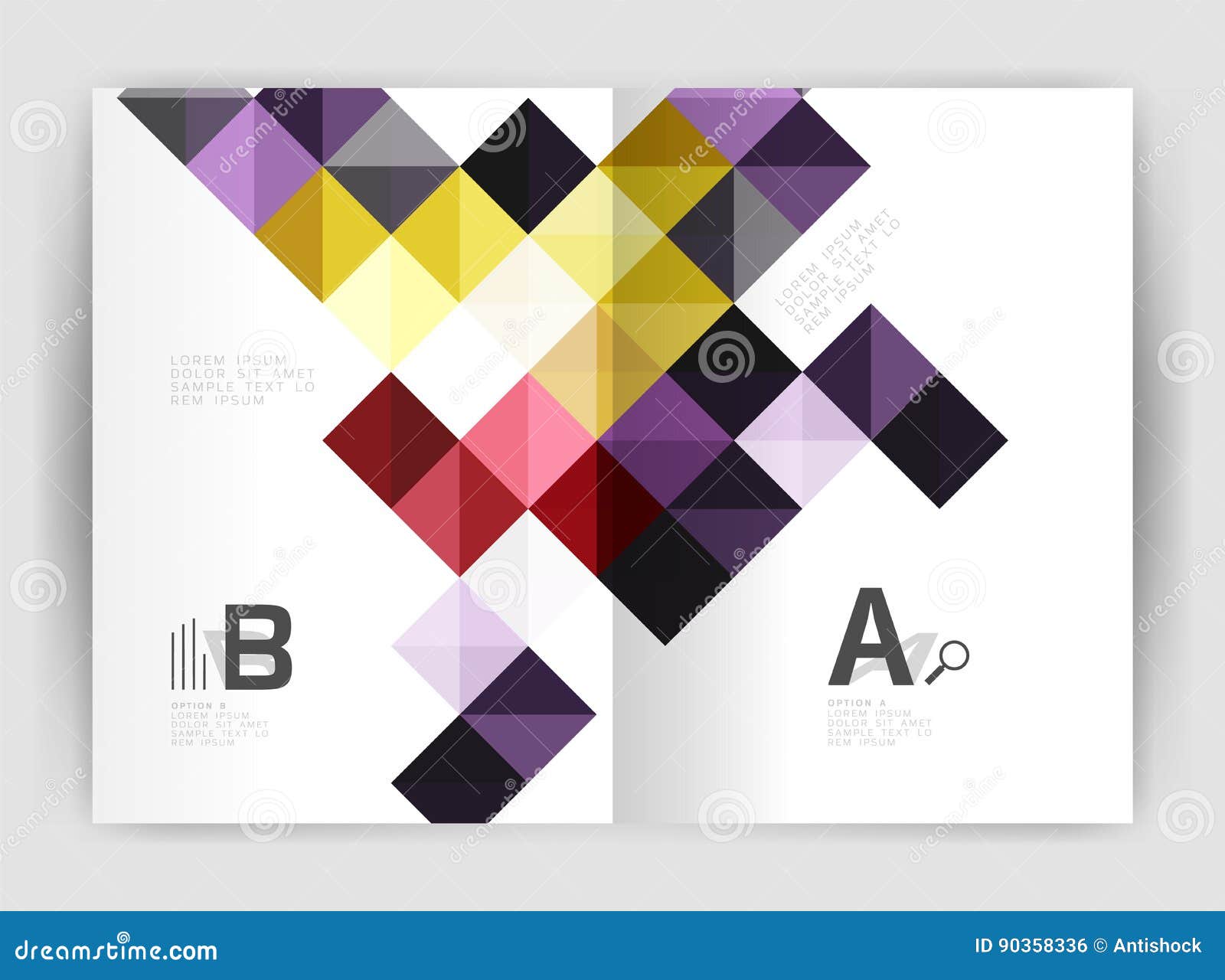 Square Annual Report Brochure A4 Print Template Stock Vector ...