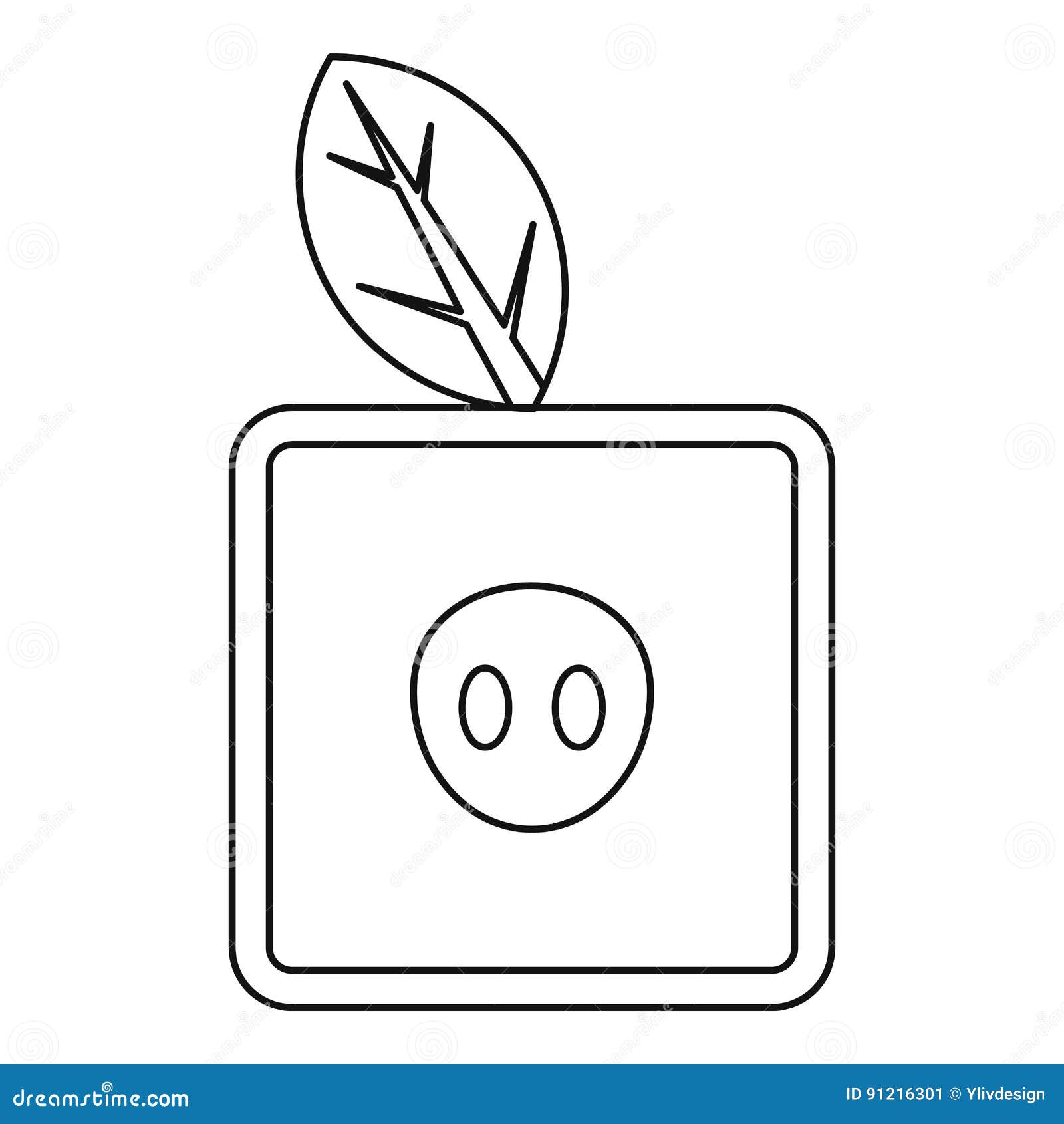 Square Apple Icon, Outline Style Stock Vector - Illustration of ...