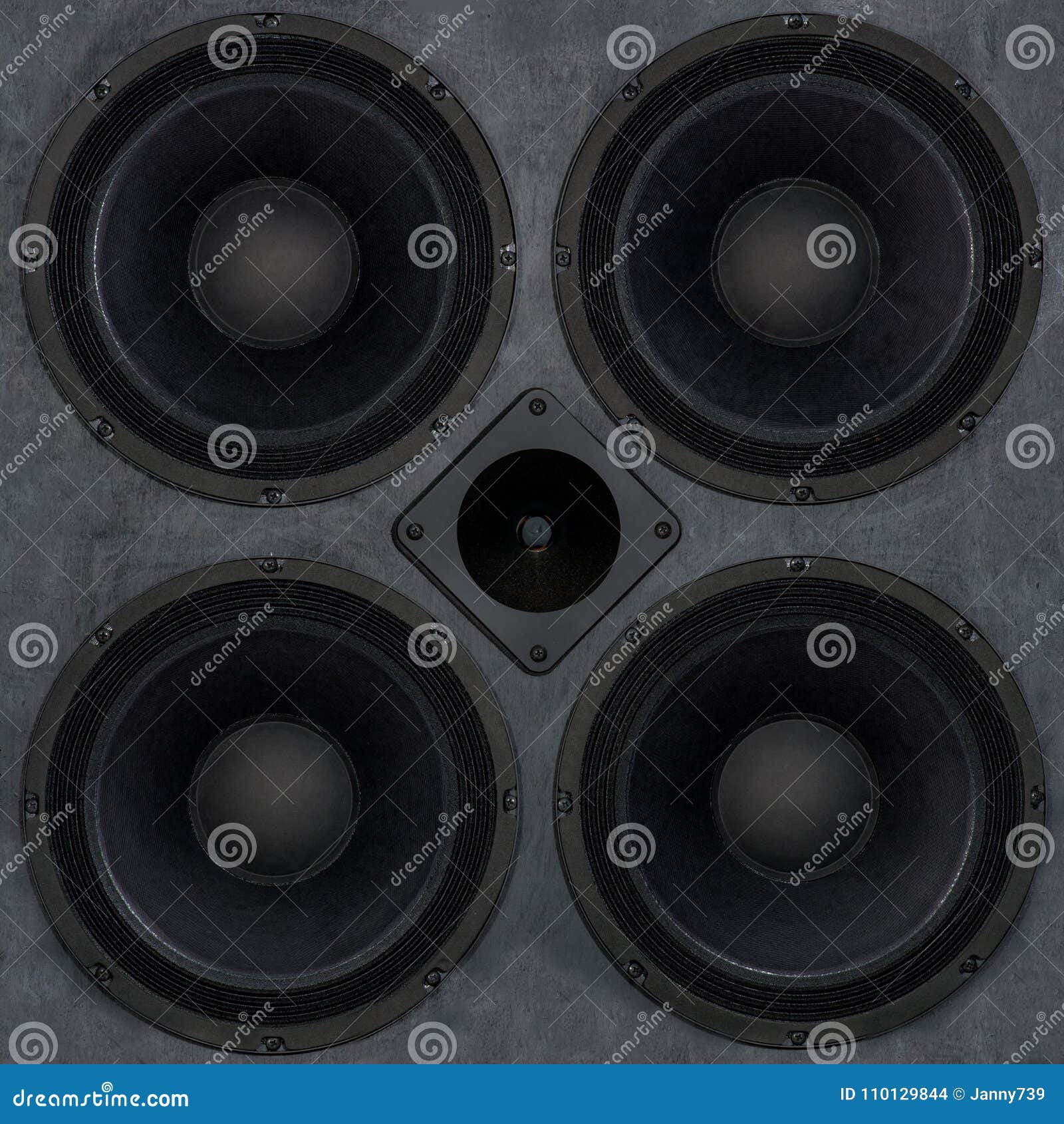 4 Square Arranged Loudspeakers As Texture Stock Photo - Image of black ...