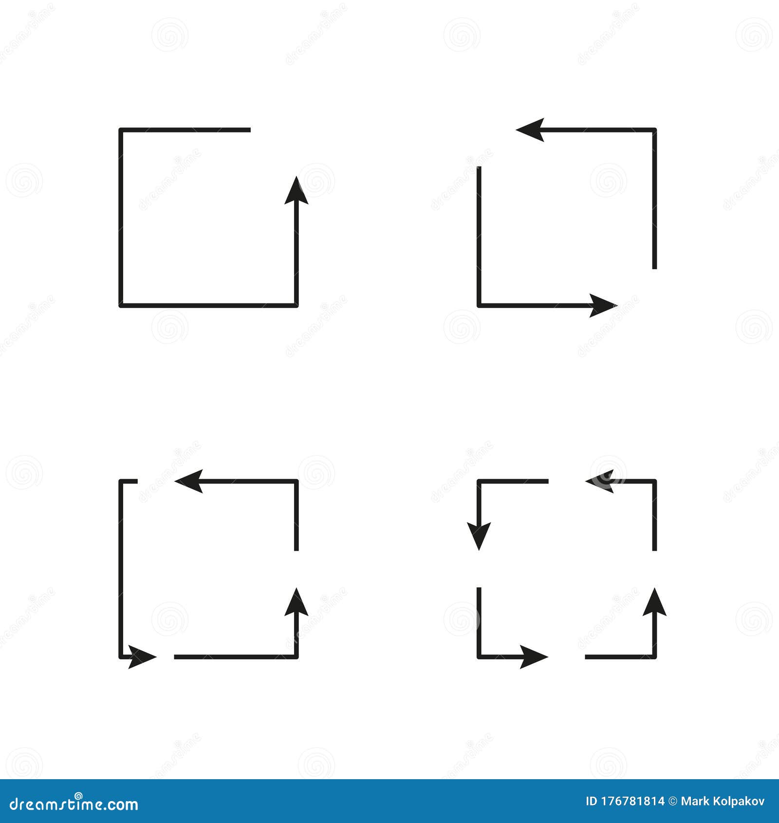 Square Arrows. Vector Graphic Illustration Stock Illustration ...