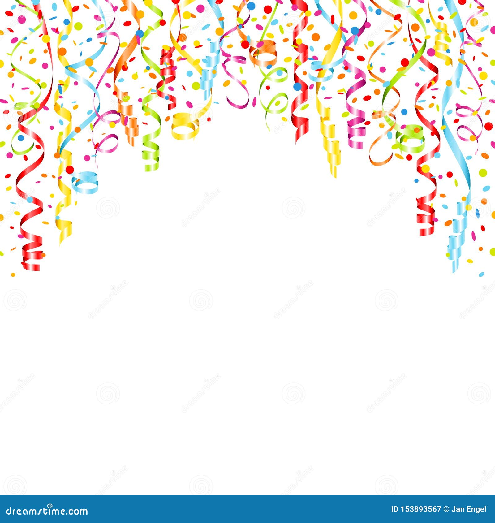 Square Background Colorful Streamers and Confetti Horizontal Stock ...
