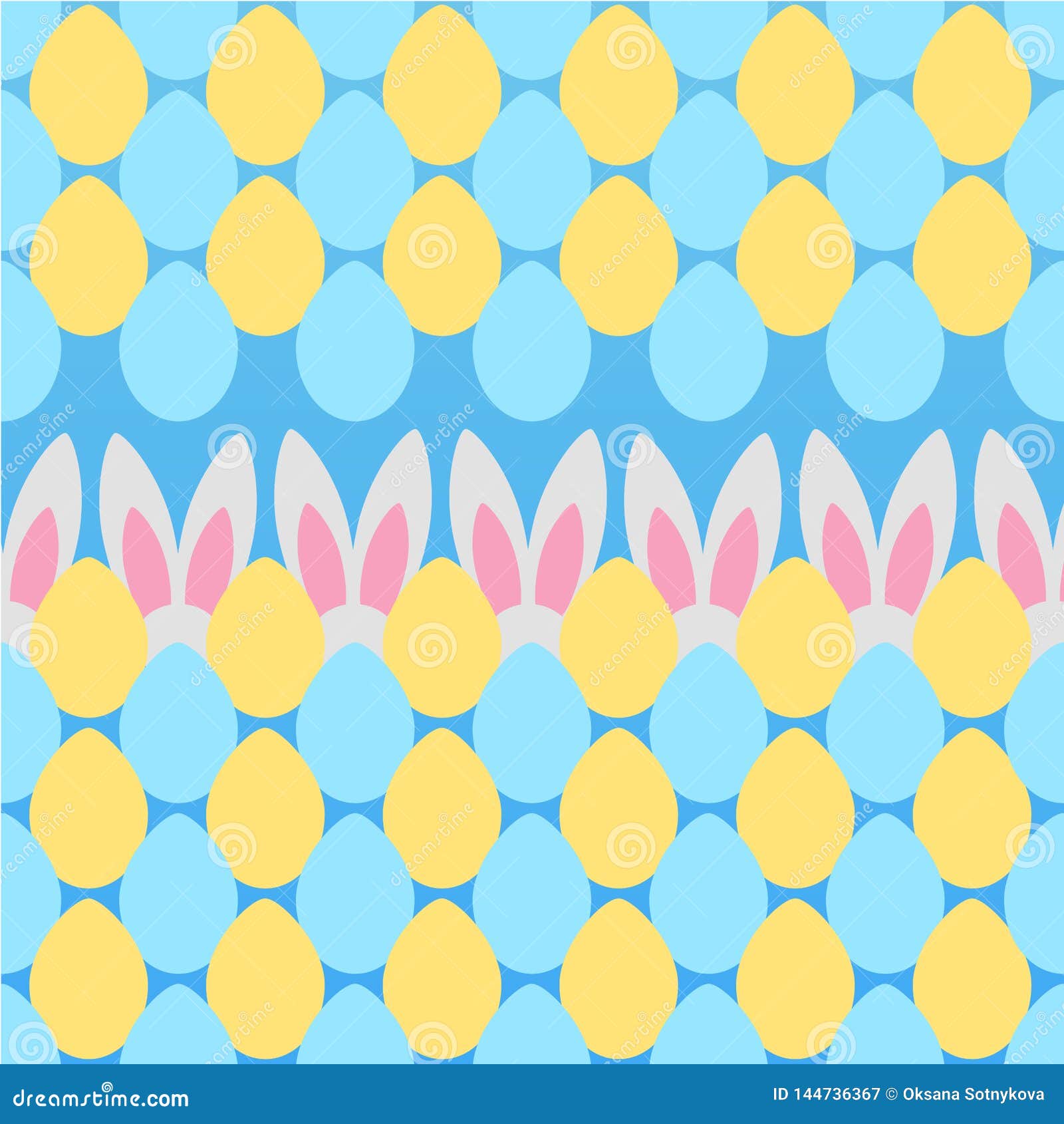 Square Background for Easter. Vector Illustration with Seamless Pattern ...