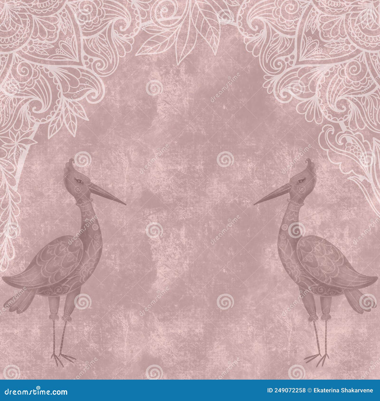 Square Background Template With Ornamental Frame Outline For Cards ...