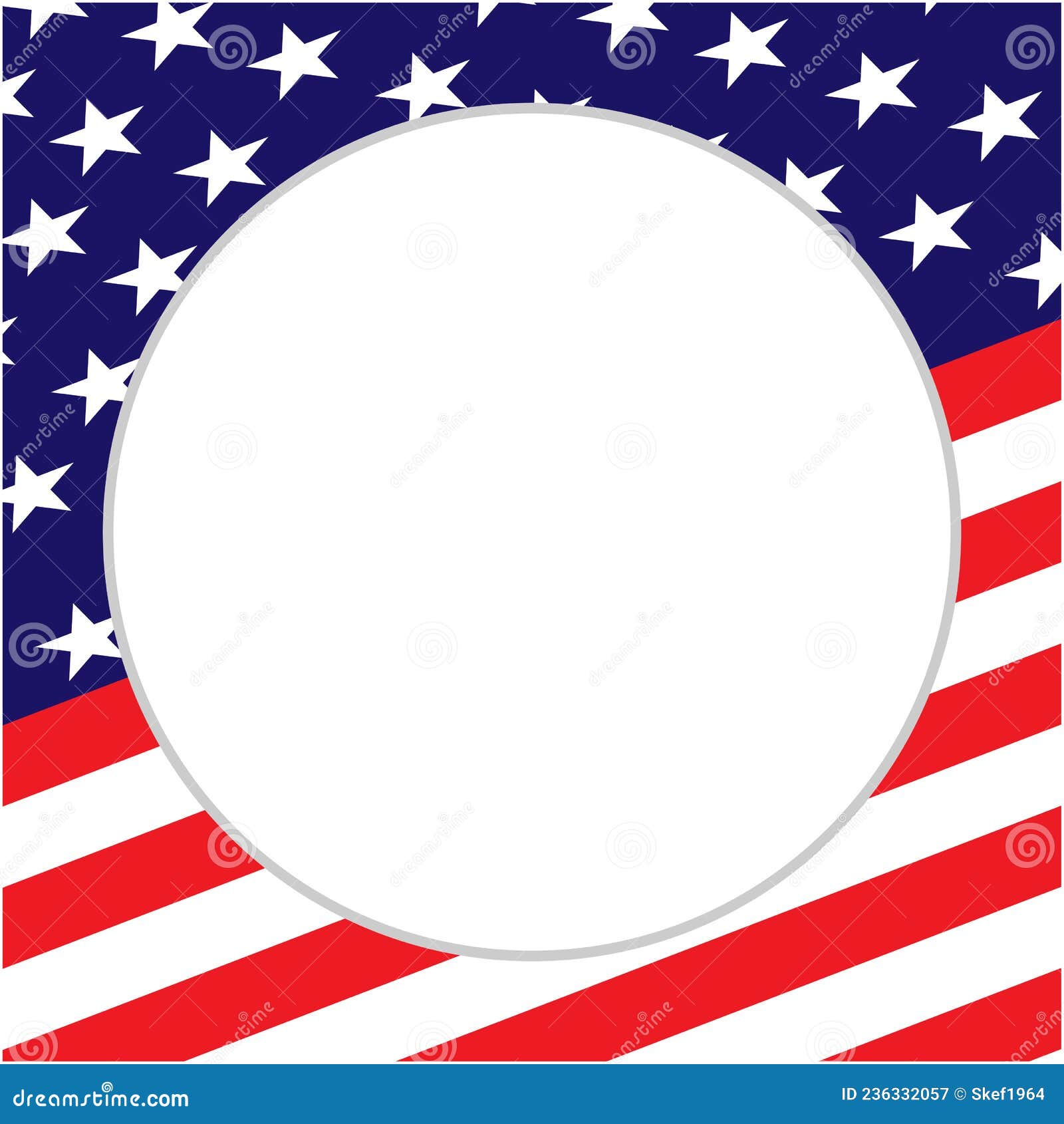 Patriotic Round Frame with USA Flag Symbols. Stock Vector ...