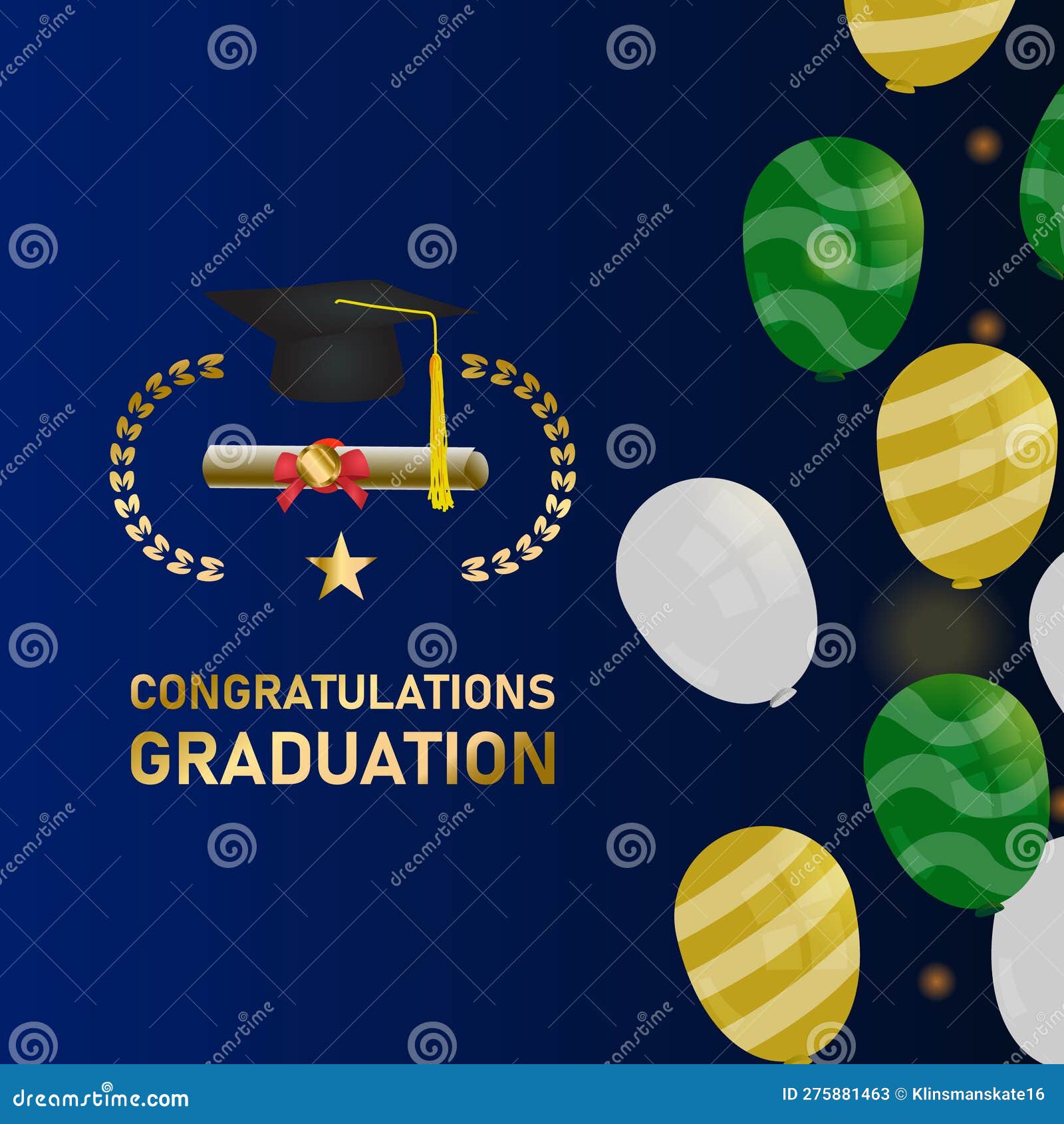Square Banner Congratulation from School of Graduation Vector Stock ...