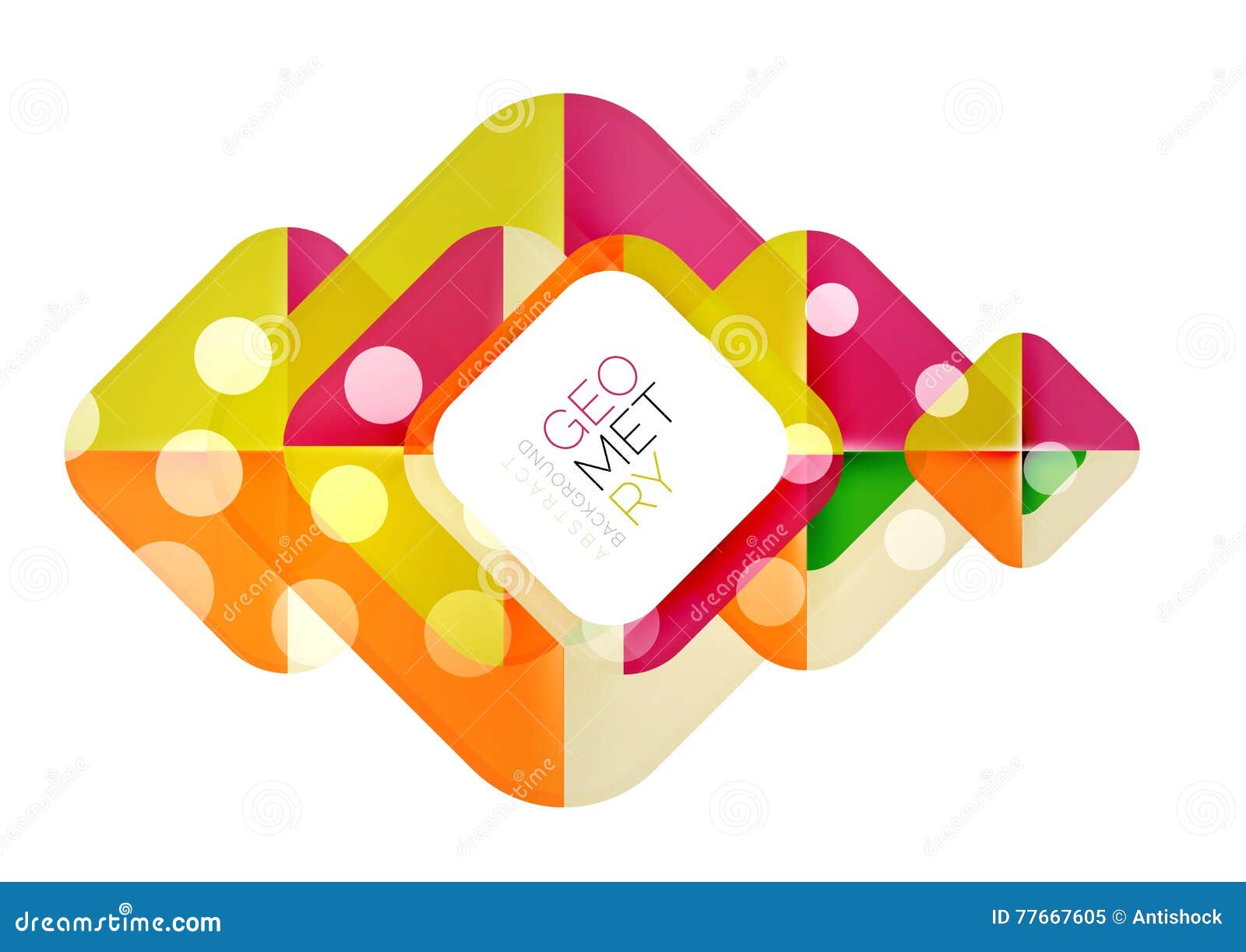 Square Banner Geometric Template Stock Vector - Illustration of flat ...
