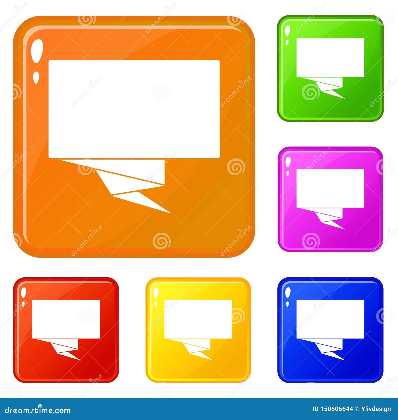 Square Banner Icons Set Vector Color Stock Vector - Illustration of ...