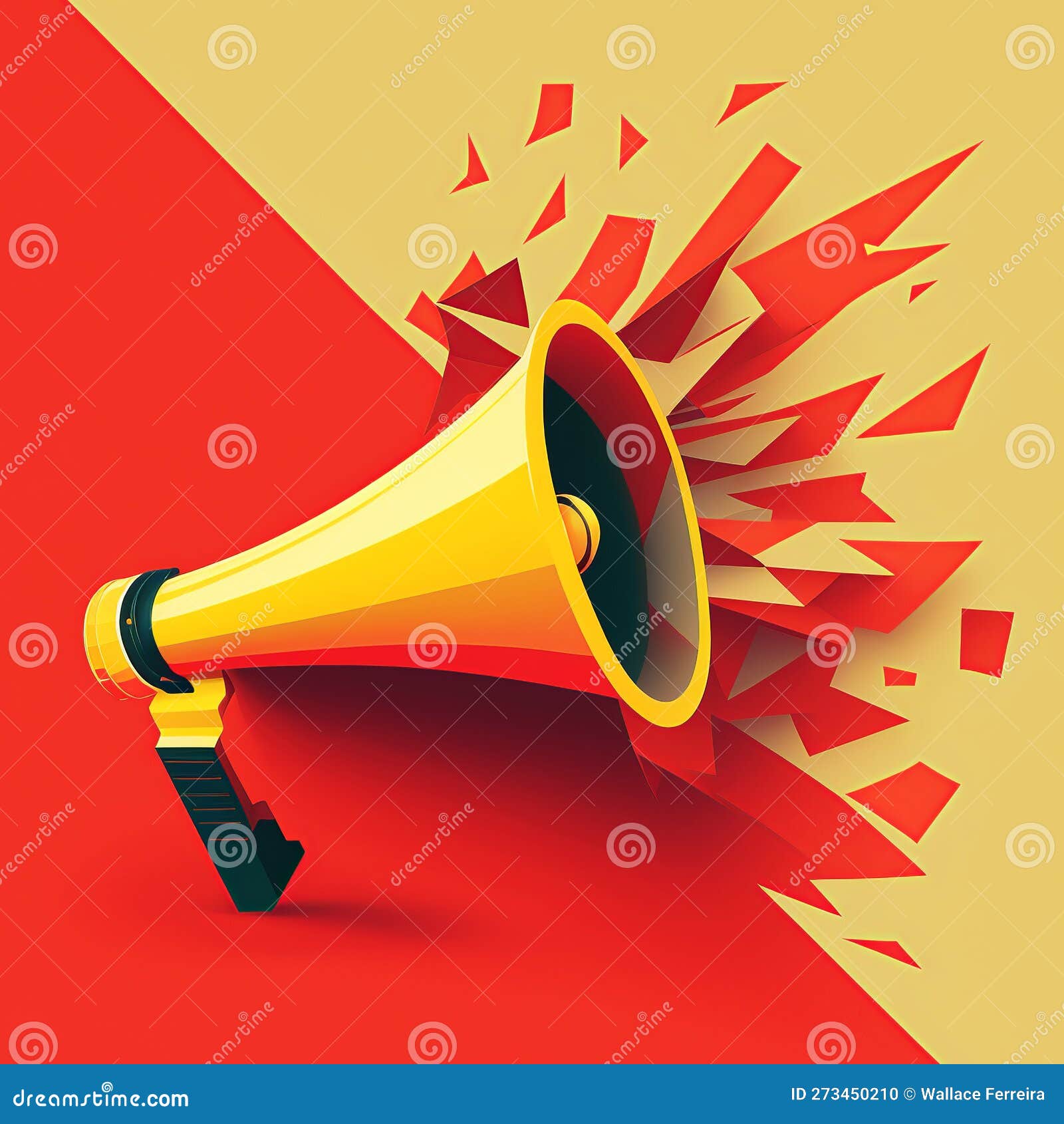 Square Banner with Megaphone. Generative AI. Stock Illustration ...