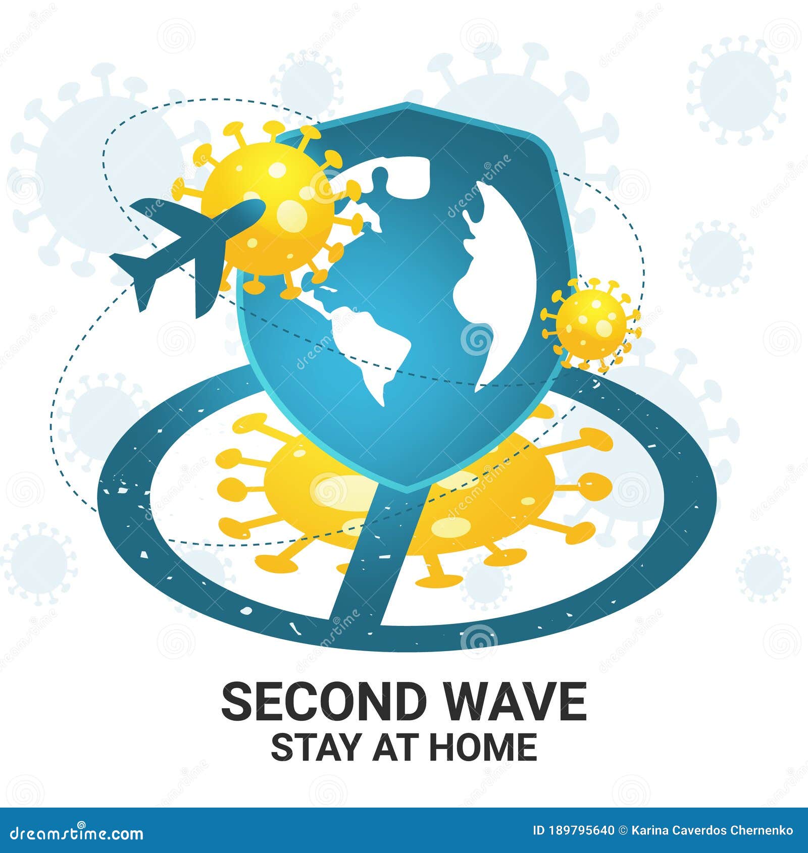 Second Wave Concept. Square Banner. Stop Sign Travel. Coronavirus ...
