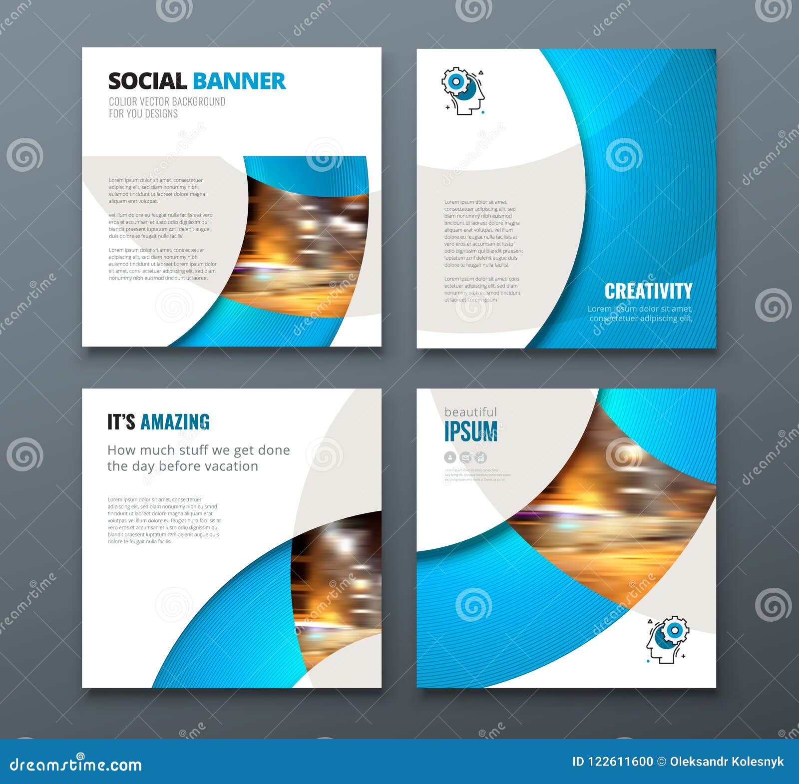 Square Banner Templtes with Circles and Shapes for a Photo Stock Vector ...