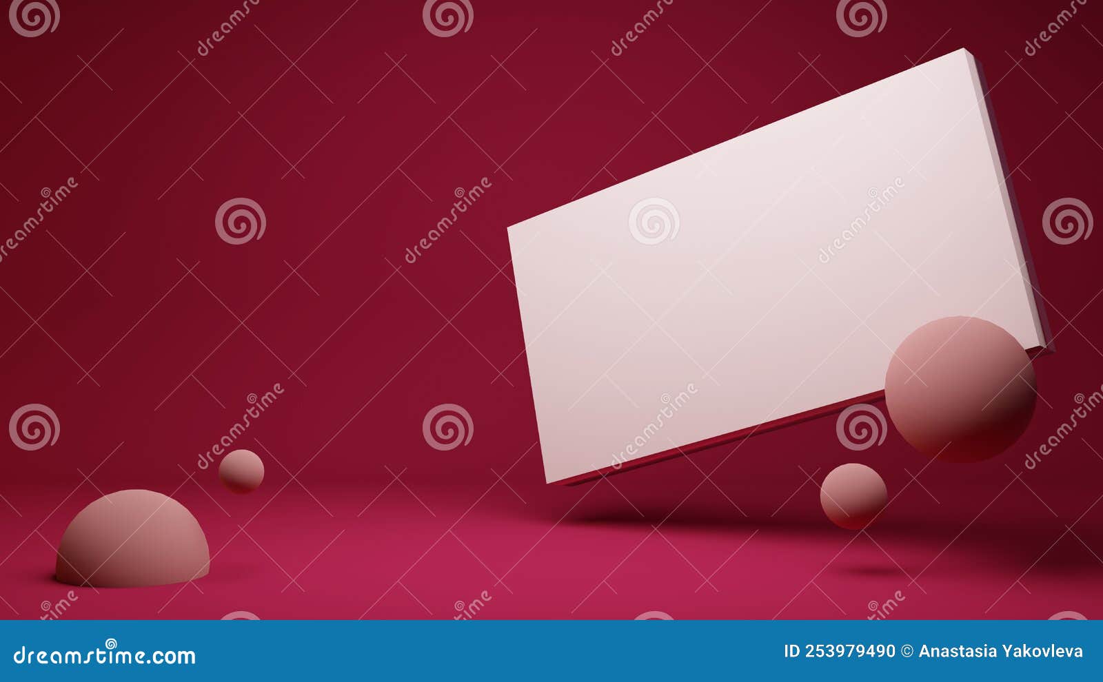 A Square Banner To Insert on a Red Background of Abstract Objects Stock ...