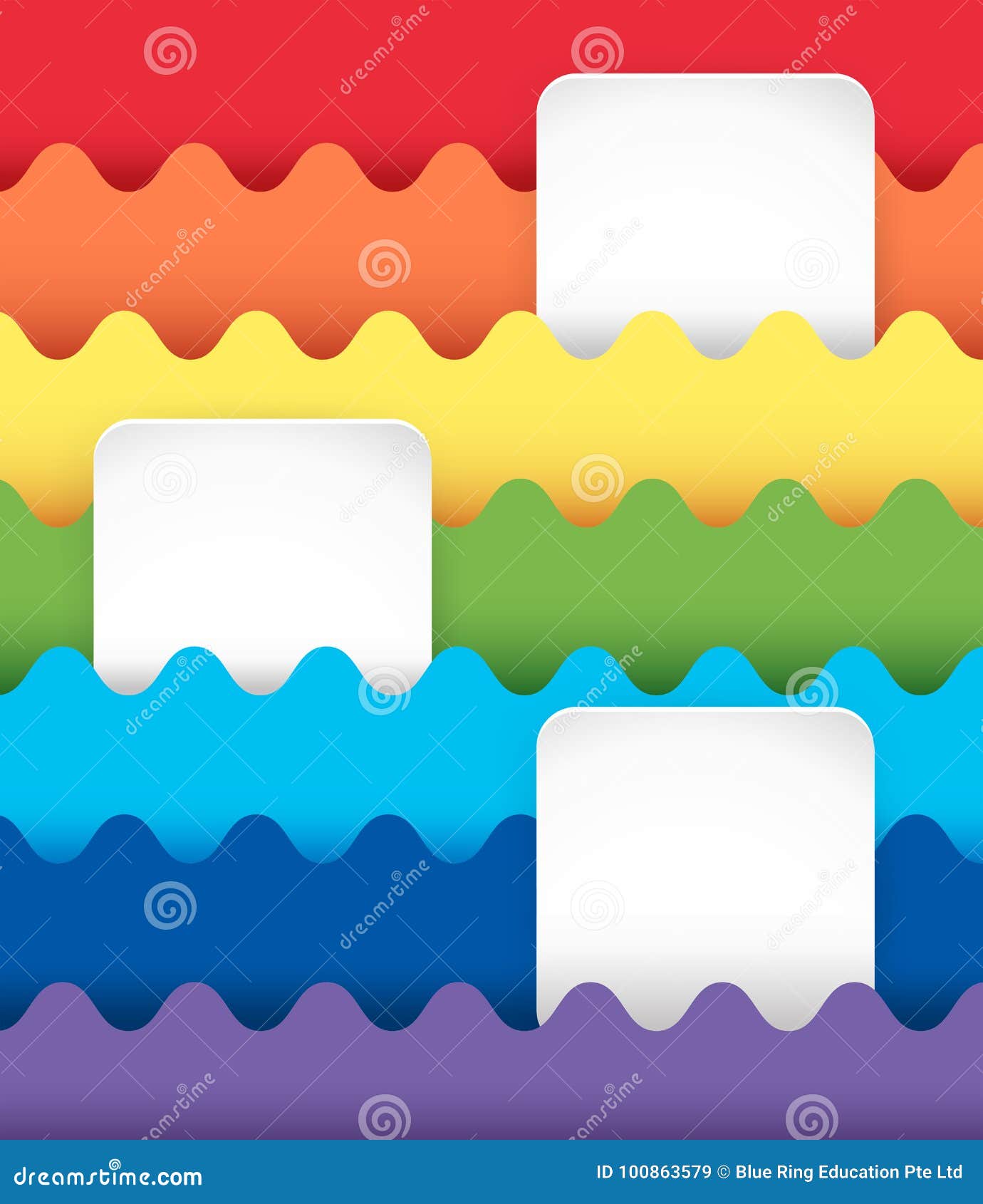 Square Banners on Rainbow Background Stock Vector - Illustration of ...