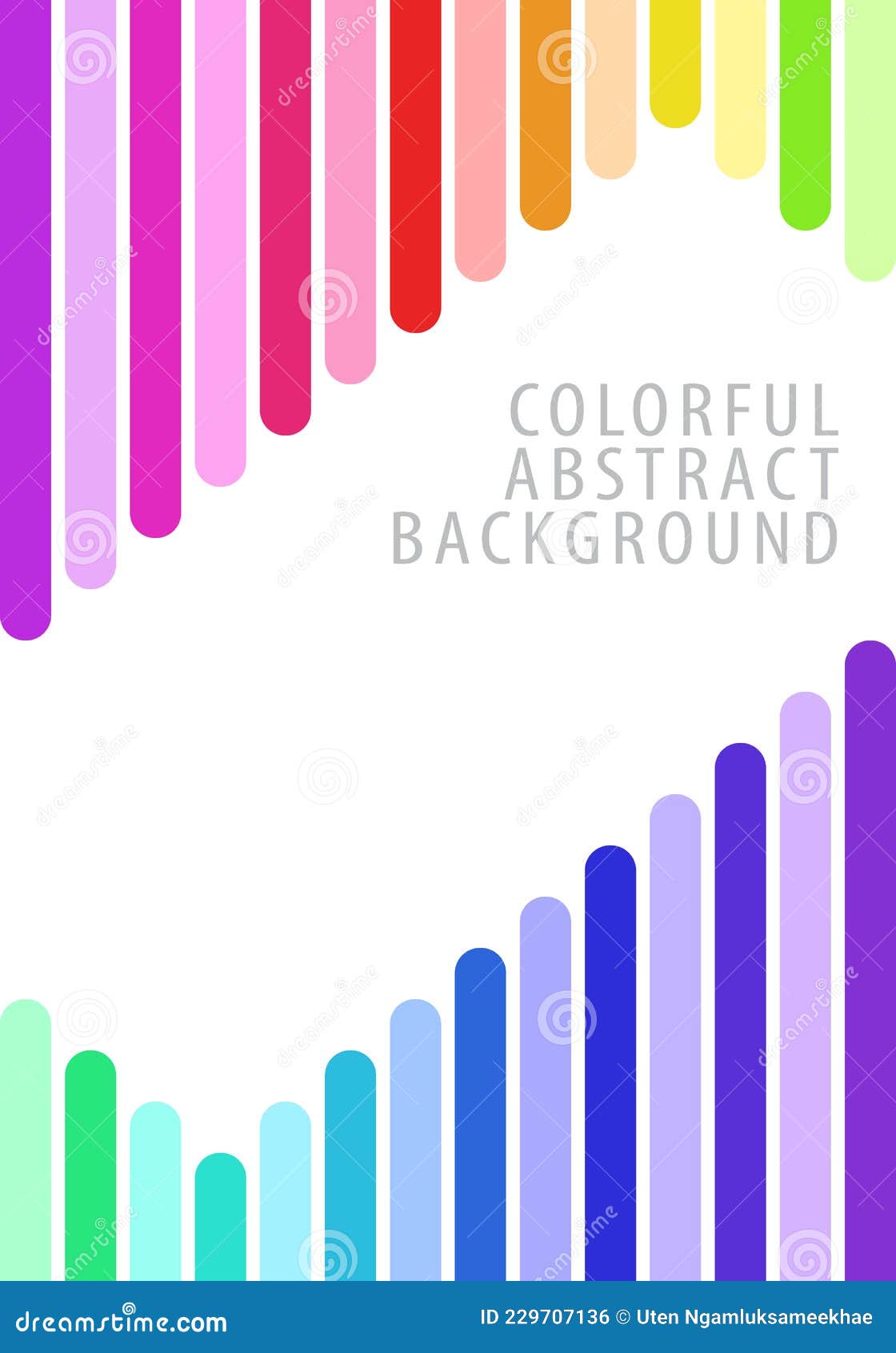 Square Bars with Vertically Rounded Ends Rainbow Gradient Background ...