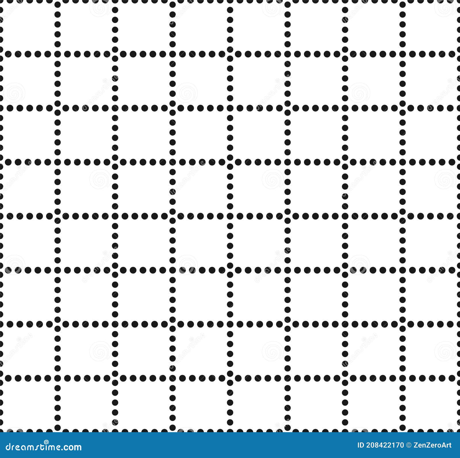 Square Base Grid. Seamless Pattern Background. Modern Black Dot Shape ...