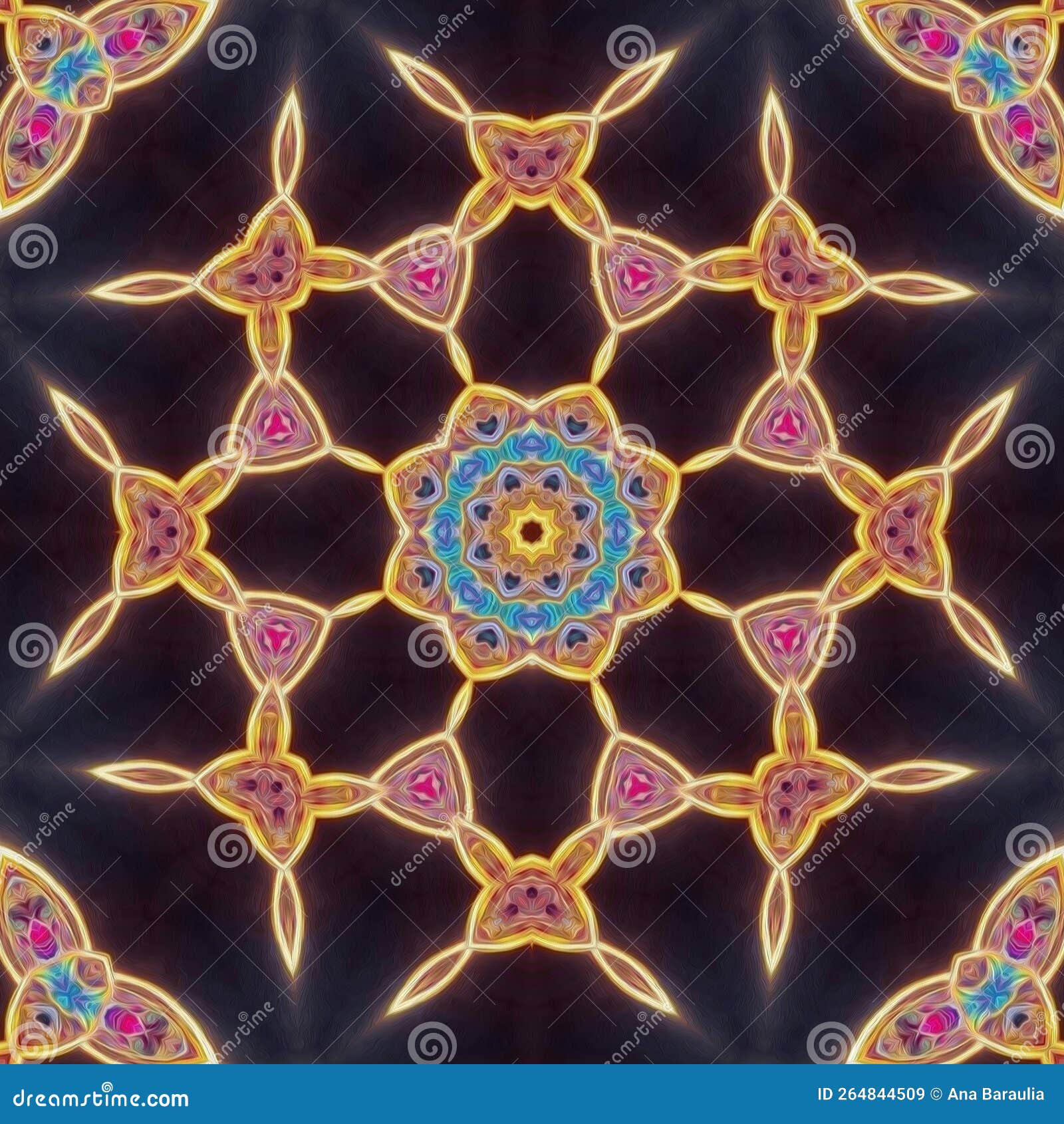 Square Beautiful Esoteric Mystic Magical Mandala Hand Painted Stock ...