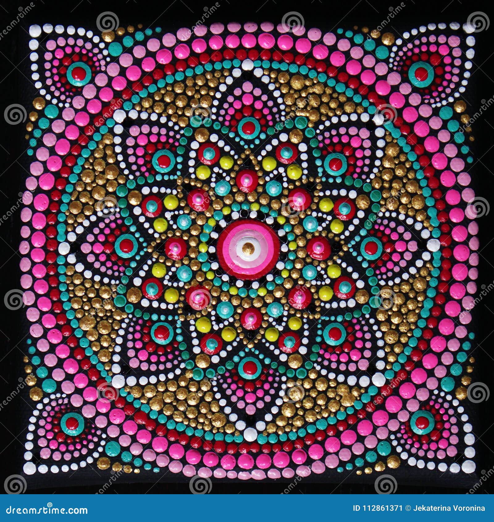 Beautiful Mandala Hand Painted Stock Image - Image of flower, circle ...