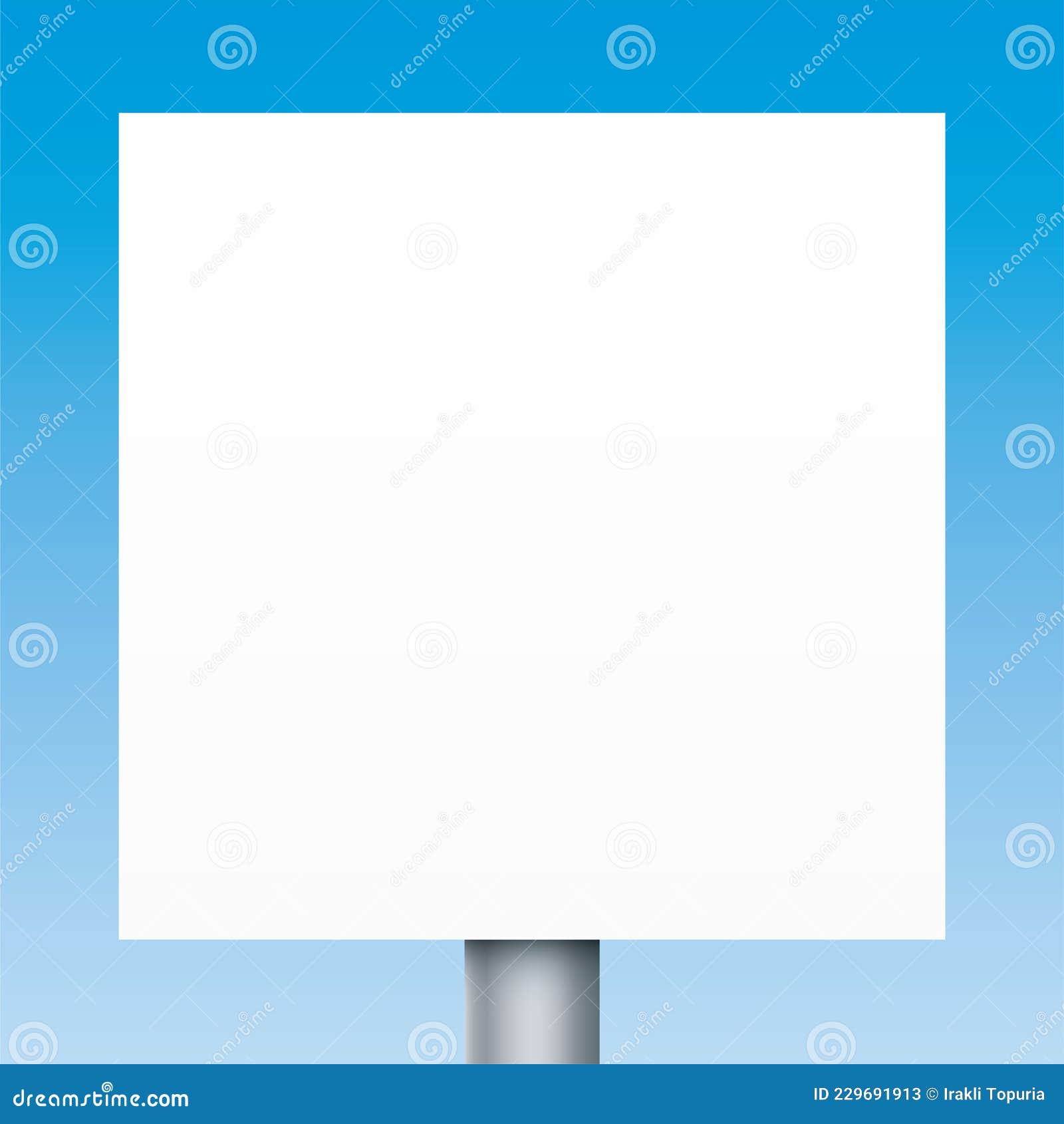 Square Billboard Standing on Blue Sky Background. Stock Vector ...