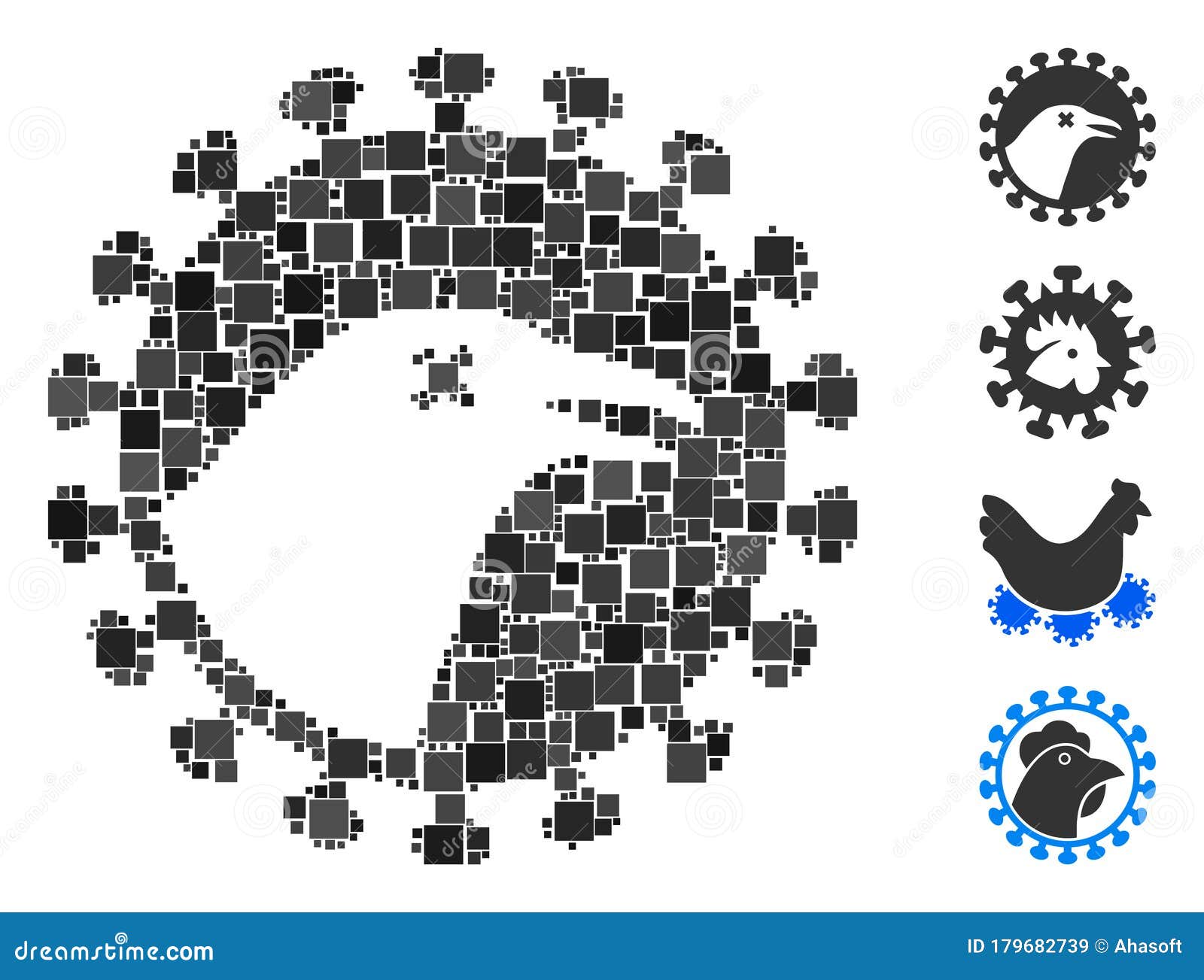 Square Bird Warning Icon Vector Collage | CartoonDealer.com #179686362