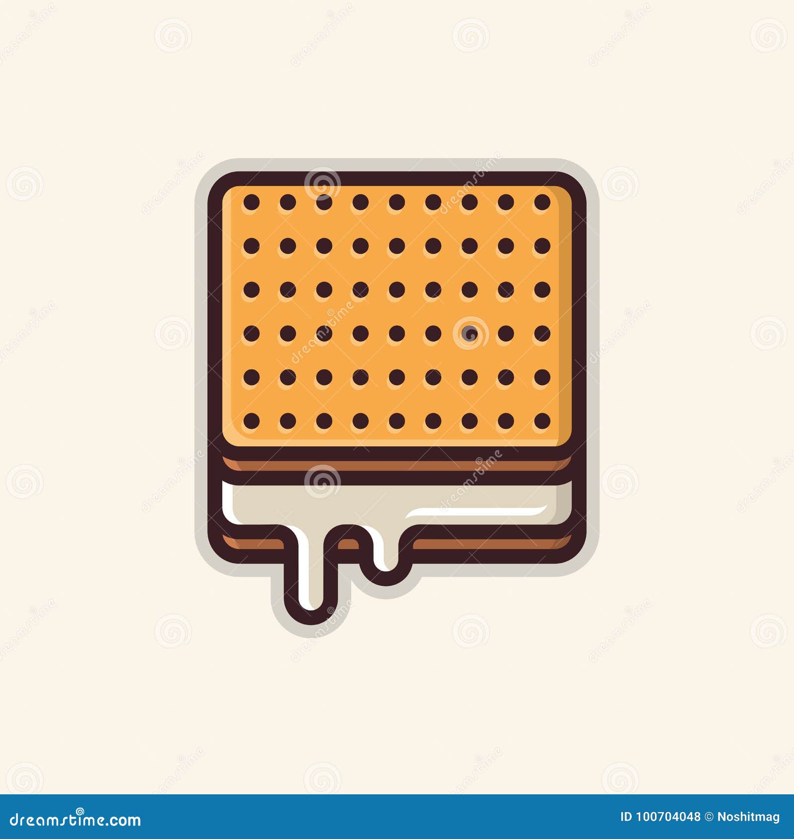 Square Biscuit Line Art Icon Stock Vector - Illustration of breakfast ...
