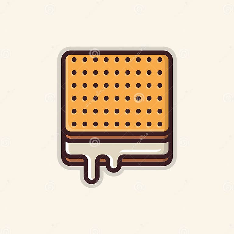 Square Biscuit Line Art Icon Stock Vector - Illustration of breakfast ...