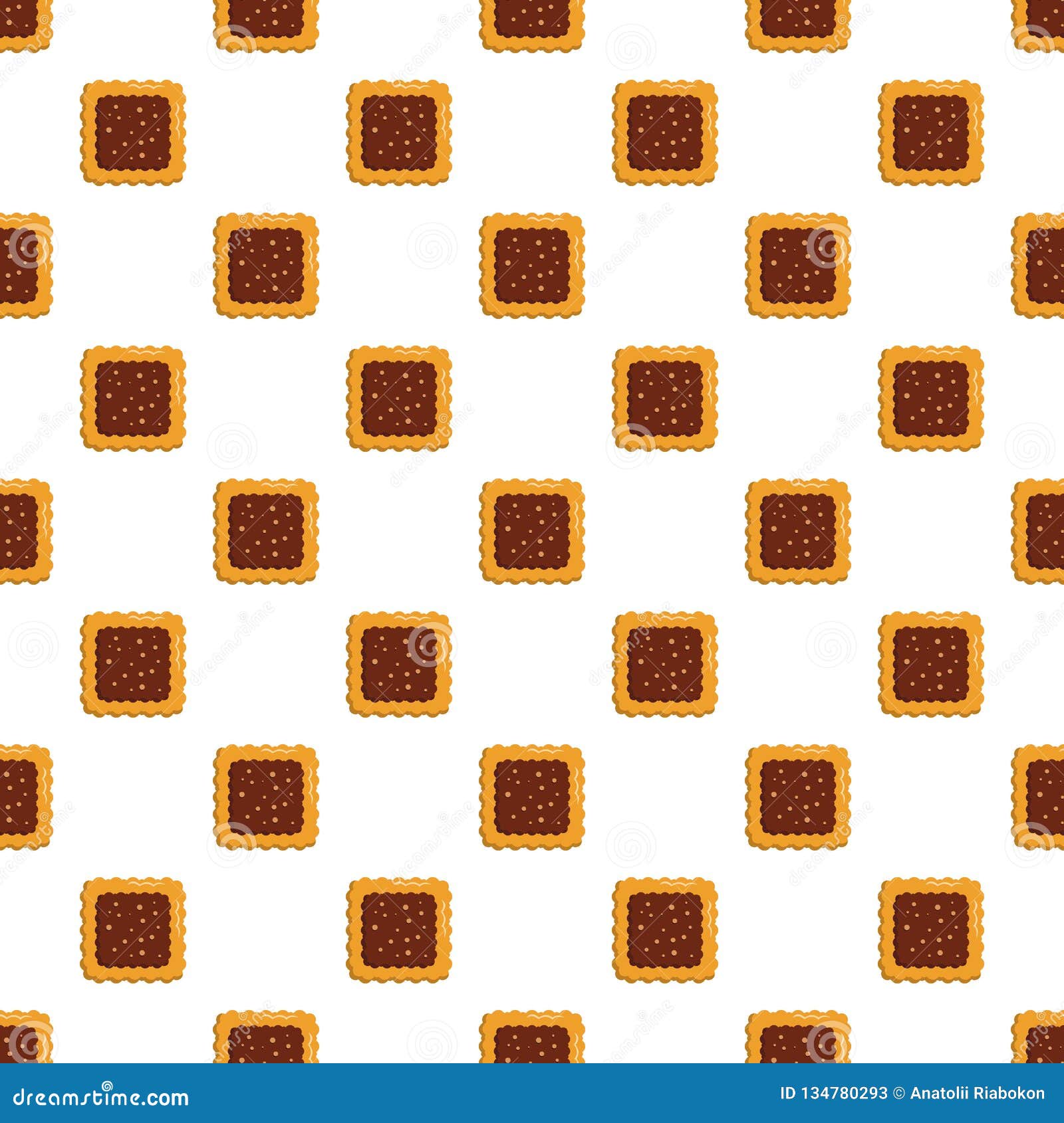 Square Biscuit Pattern Seamless Vector Stock Vector - Illustration of ...