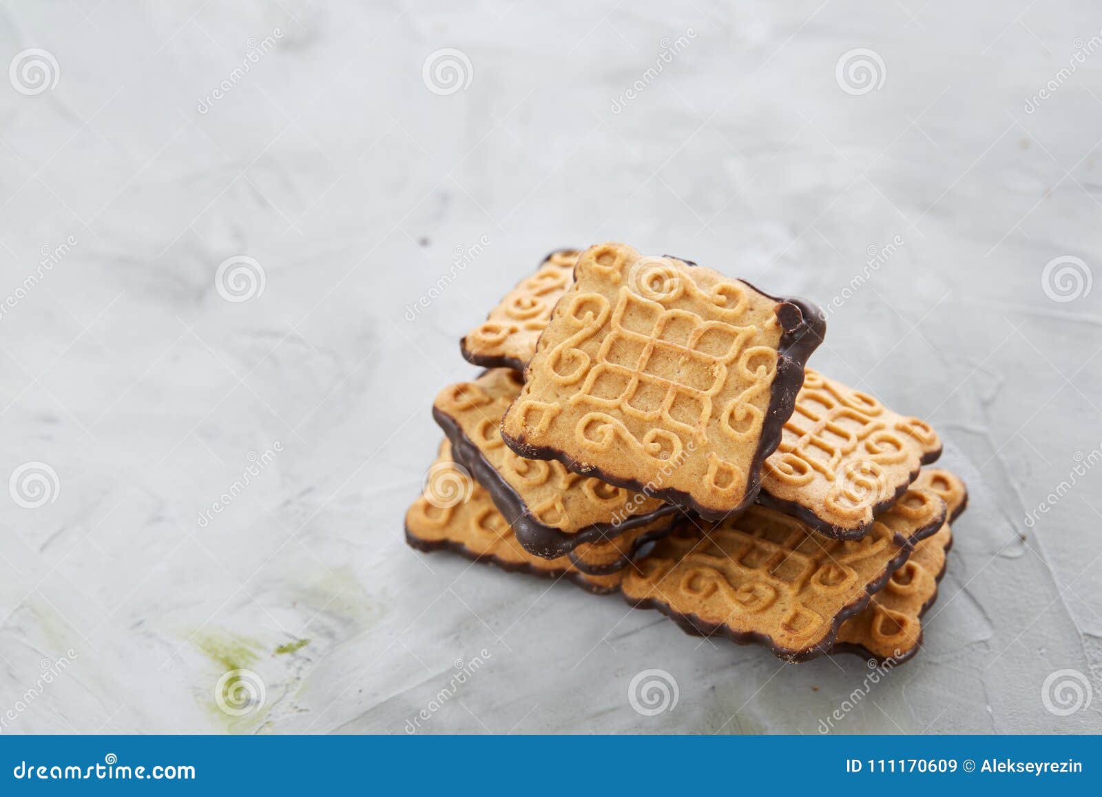 Square Biscuits Arranged in Pattern on Light Textured Background, Close ...