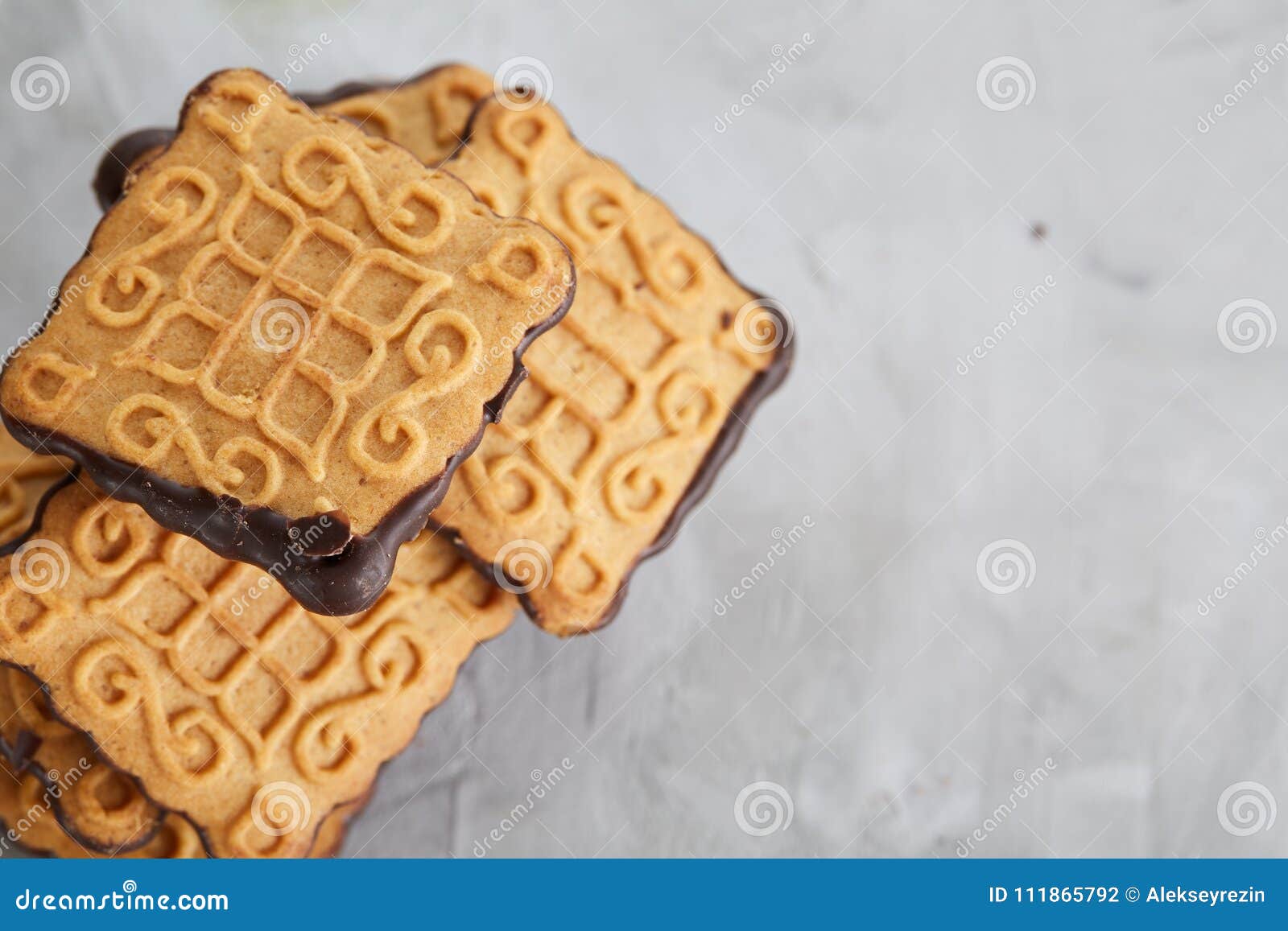 Square Biscuits Arranged in Pattern on Light Textured Background, Close ...