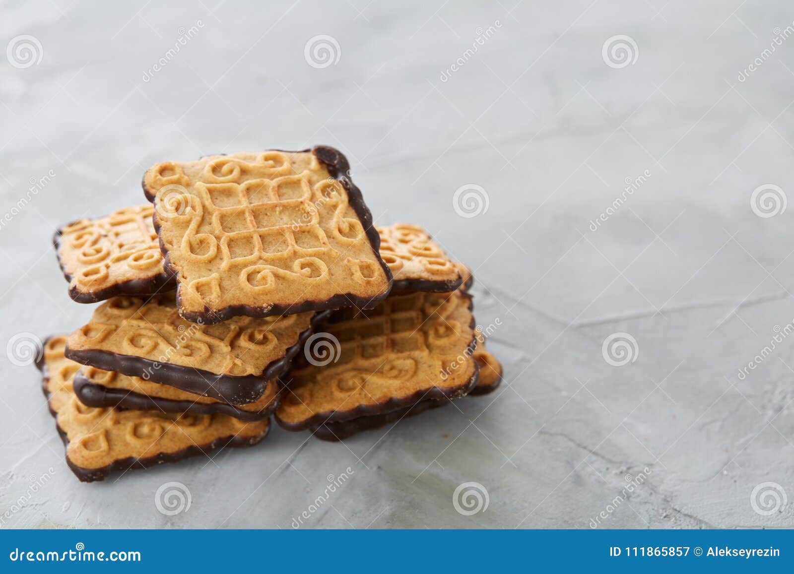 Square Biscuits Arranged in Pattern on Light Textured Background, Close ...