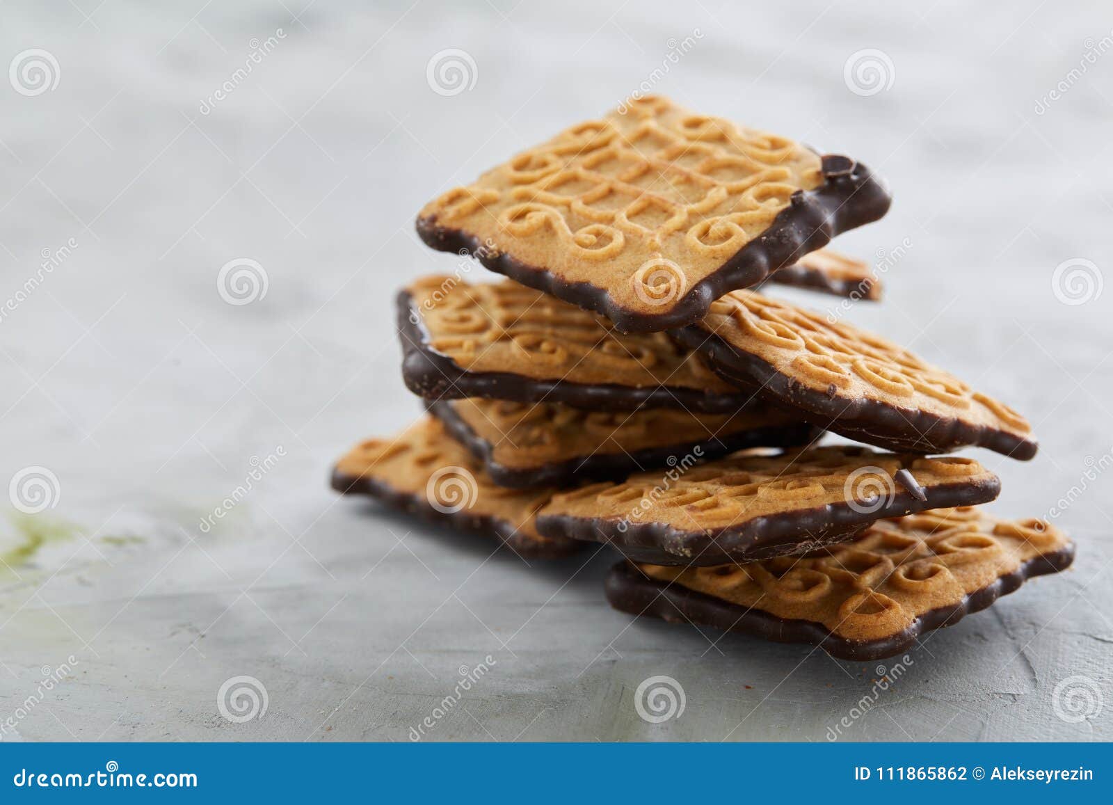 Square Biscuits Arranged in Pattern on Light Textured Background, Close ...