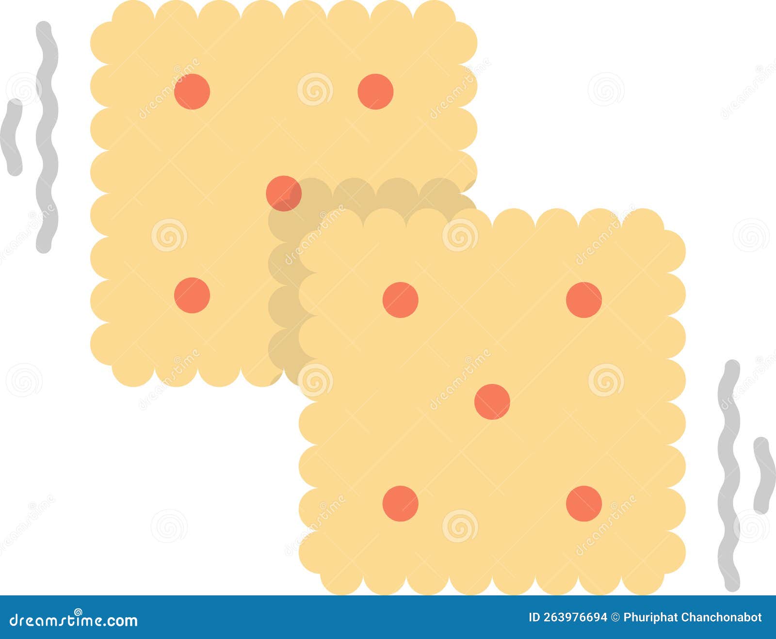 Square Biscuits Illustration in Minimal Style Stock Vector ...