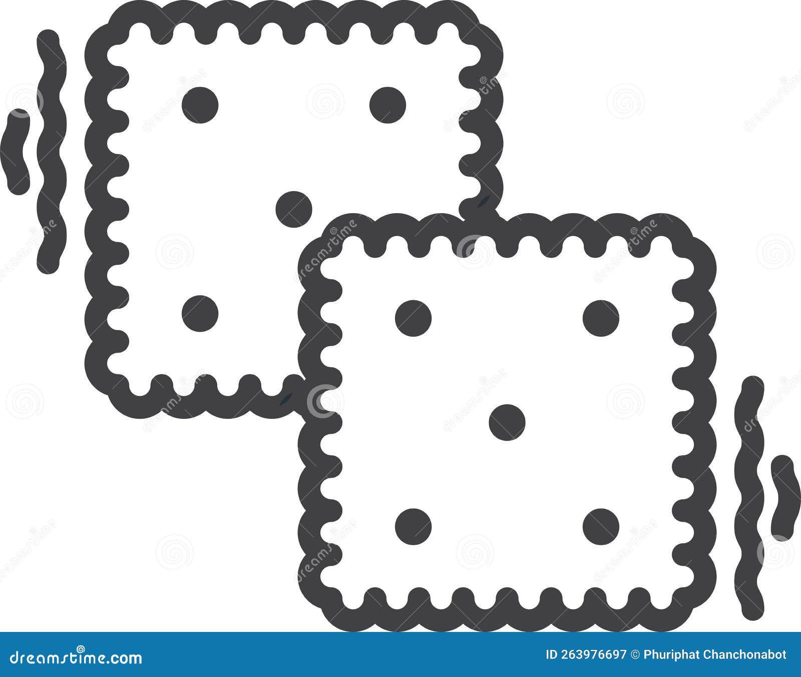 Square Biscuits Illustration in Minimal Style Stock Vector ...