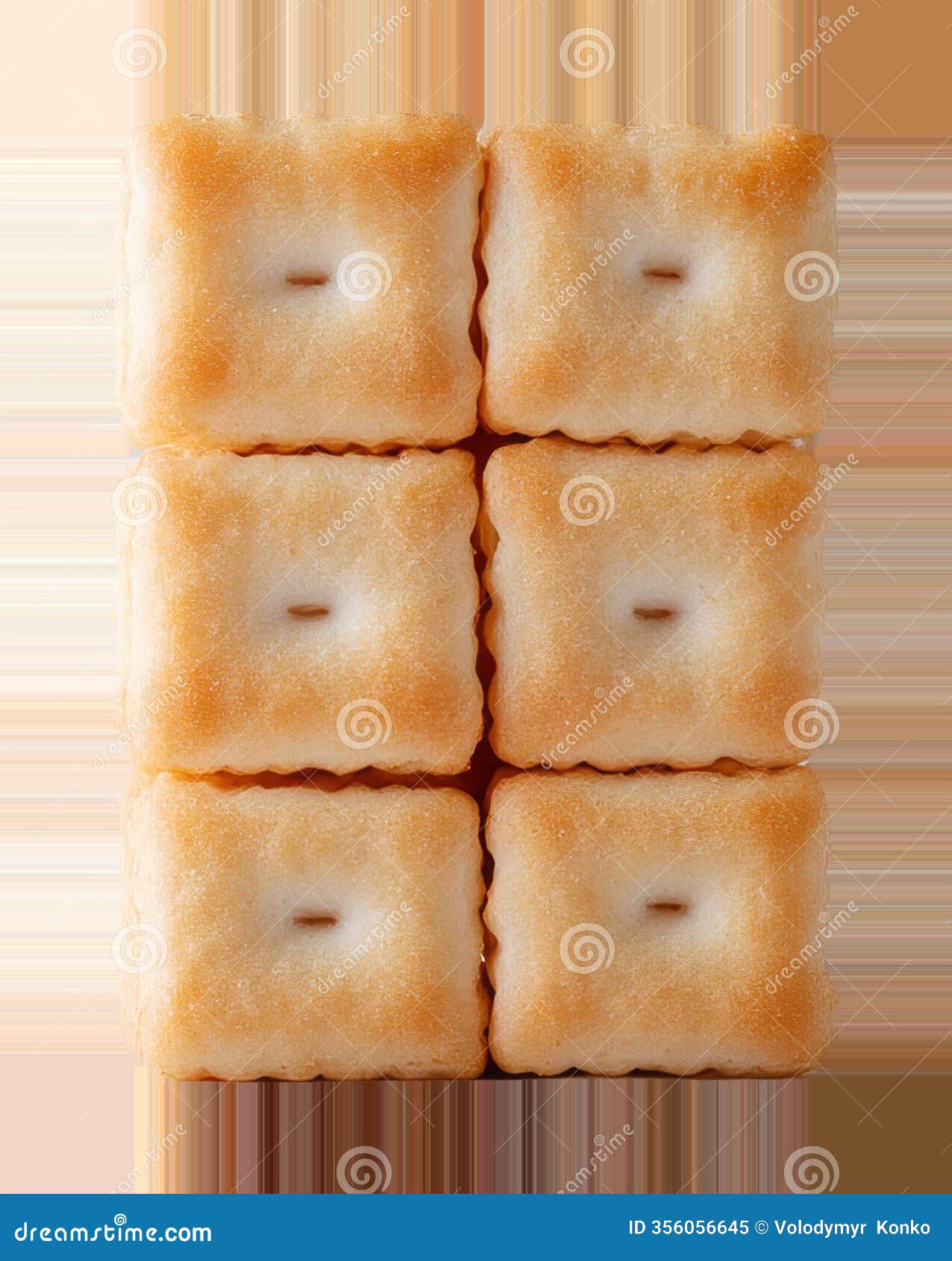 Square Biscuits Stacked in Two Rows, Beige Tones. Snack and Texture ...