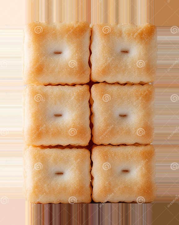 Square Biscuits Stacked in Two Rows, Beige Tones. Snack and Texture ...