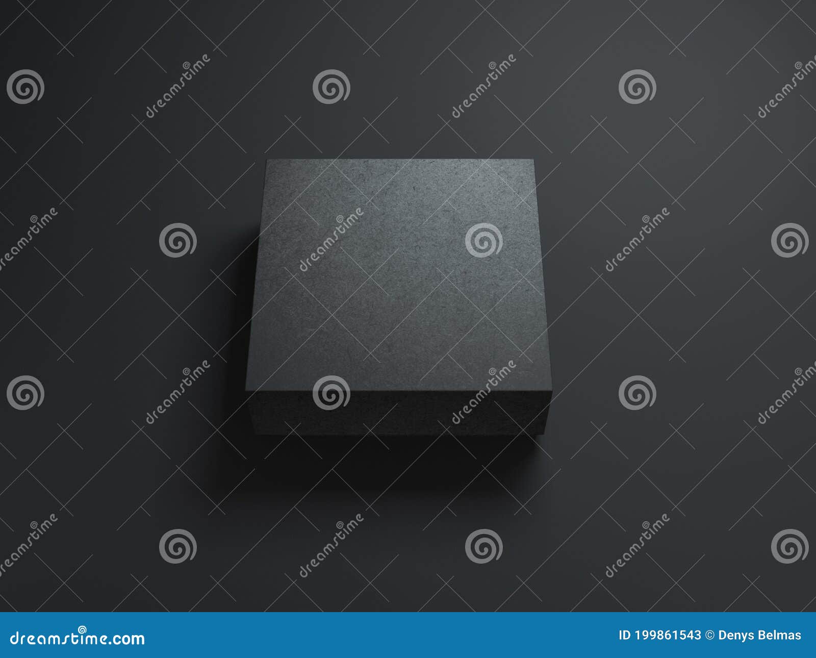 Square Black Box Mockup on Dark Background Stock Illustration ...