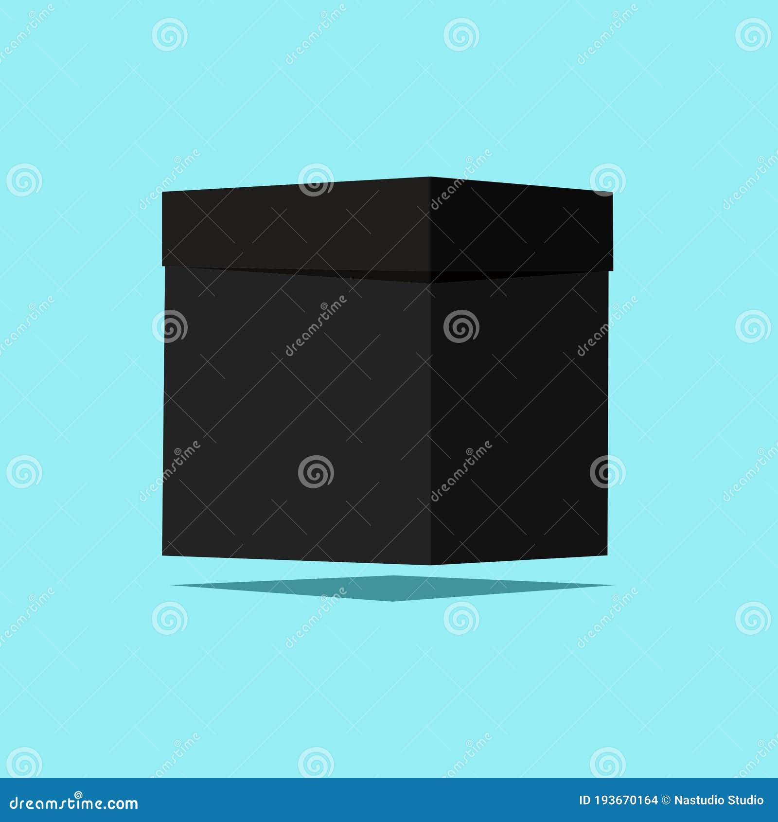 1 Square Black Box Mockup. Black Box Levitation. Vector Illustration ...