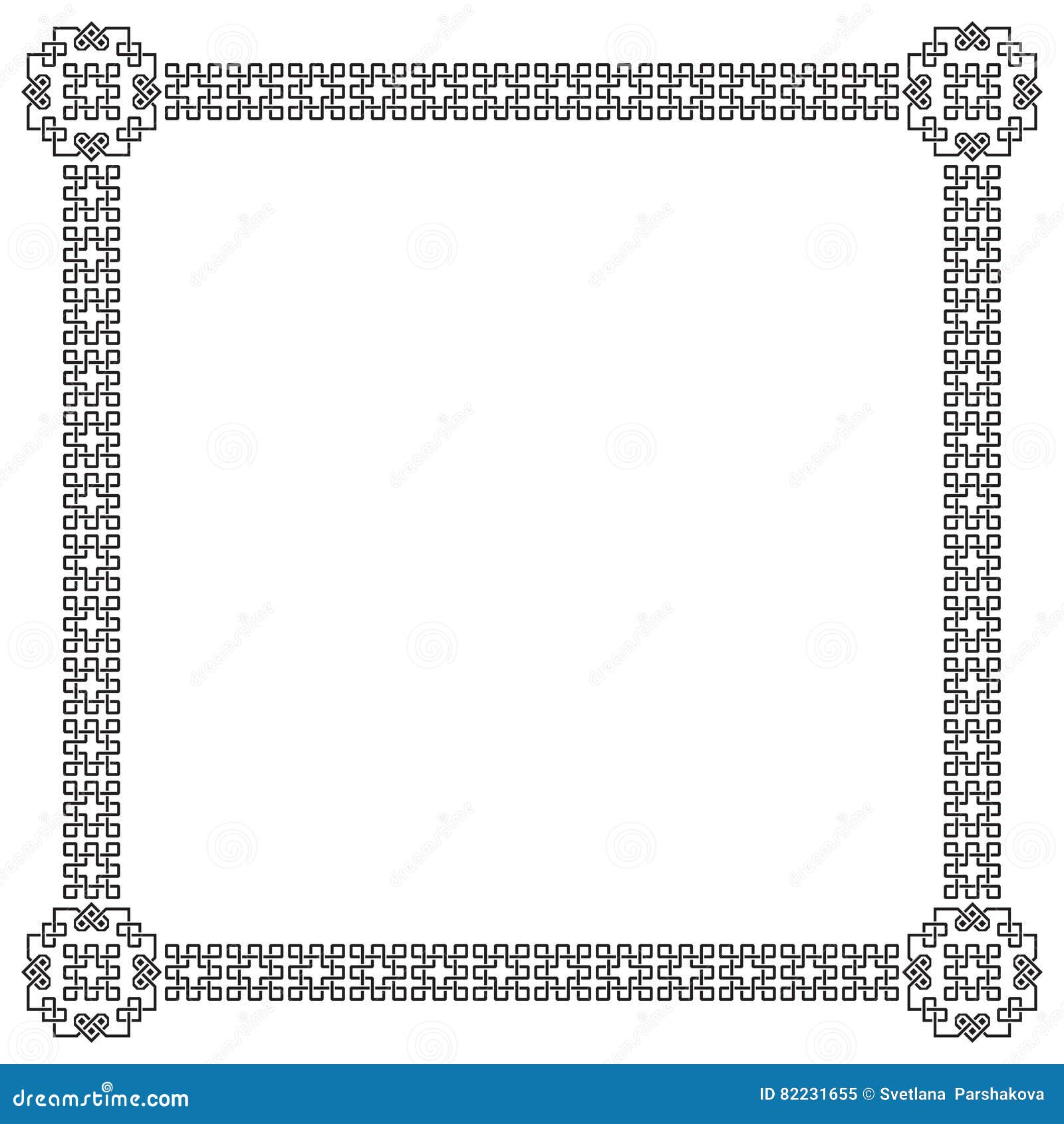 Square black ornate frame. stock vector. Illustration of lattice - 82231655