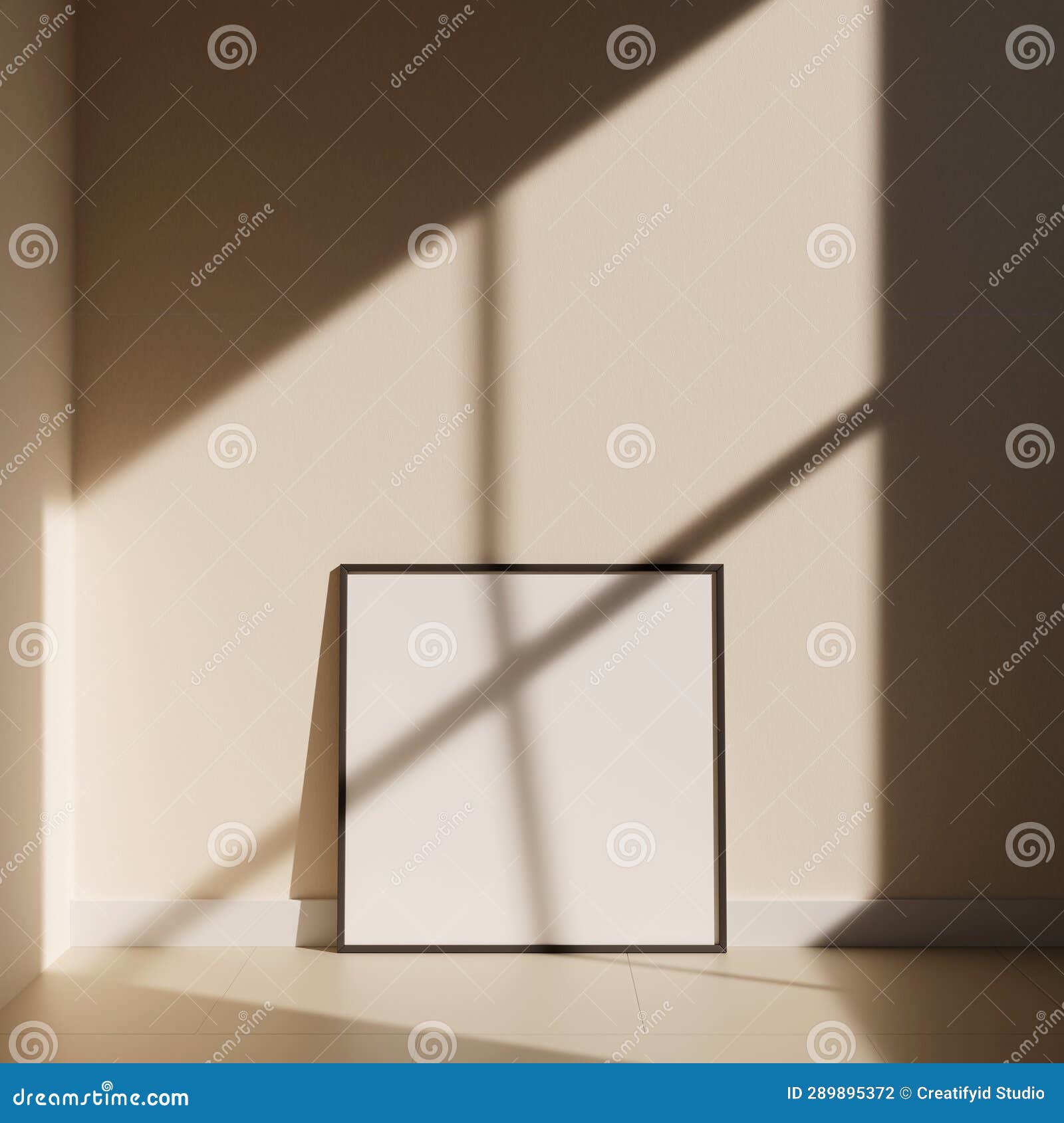 Square Black Picture Frame on a Wall Black Frame. Blank Mockup Stock ...
