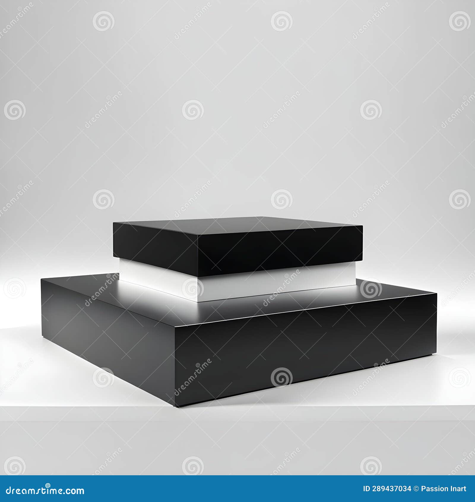 Square Black Podium Stage for Electronics on a White Surface. for ...