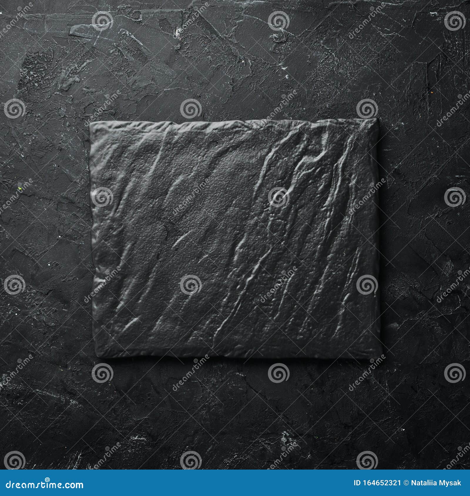Square black stone dish. stock image. Image of dish - 164652321